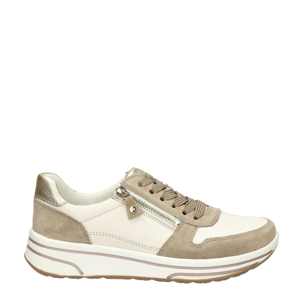 Ara Sapporo 2.0 leren sneakers beige wit | wehkamp