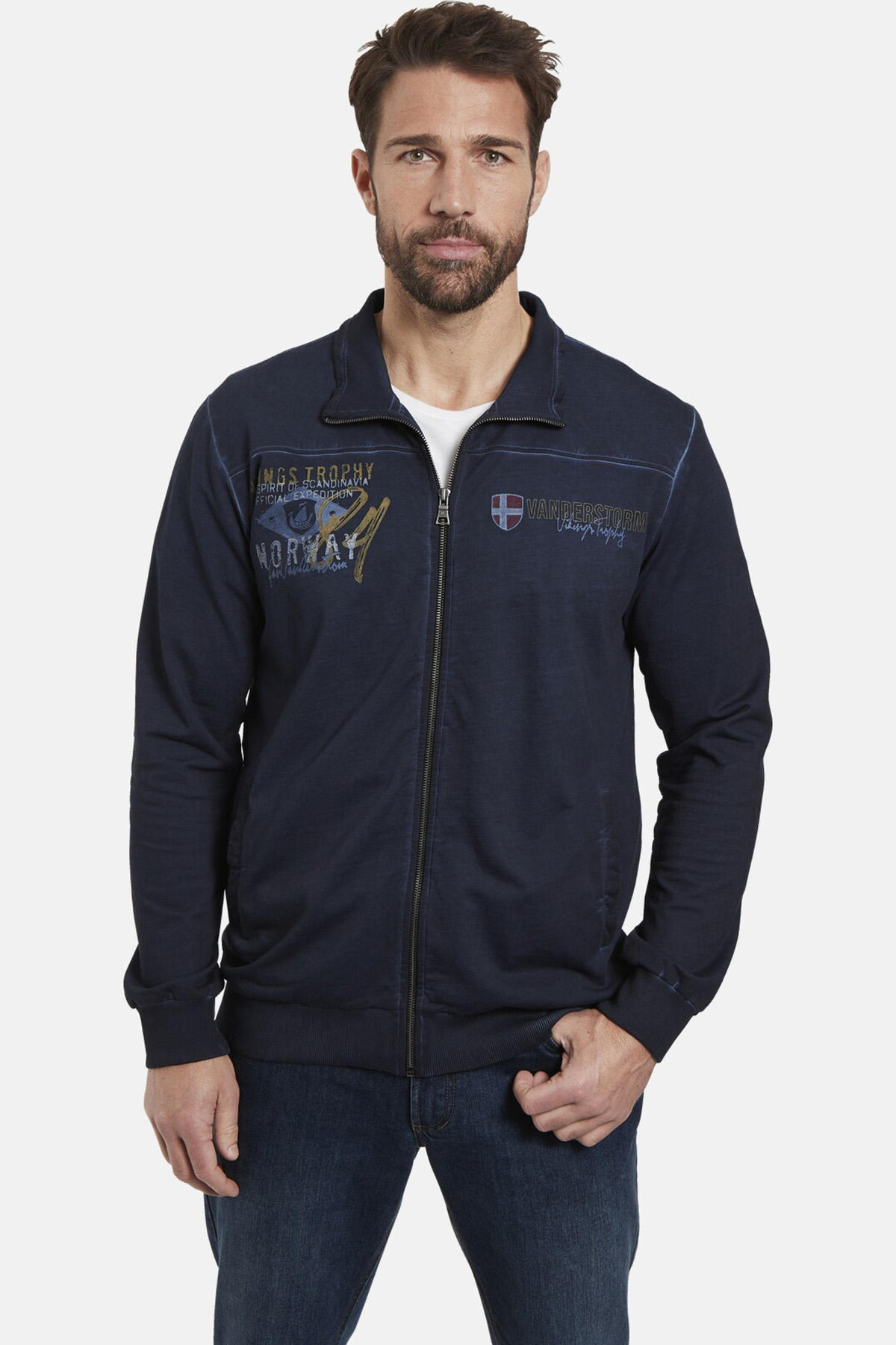 Jan Vanderstorm +FIT Collectie sweatvest SIVID Plus Size met ...