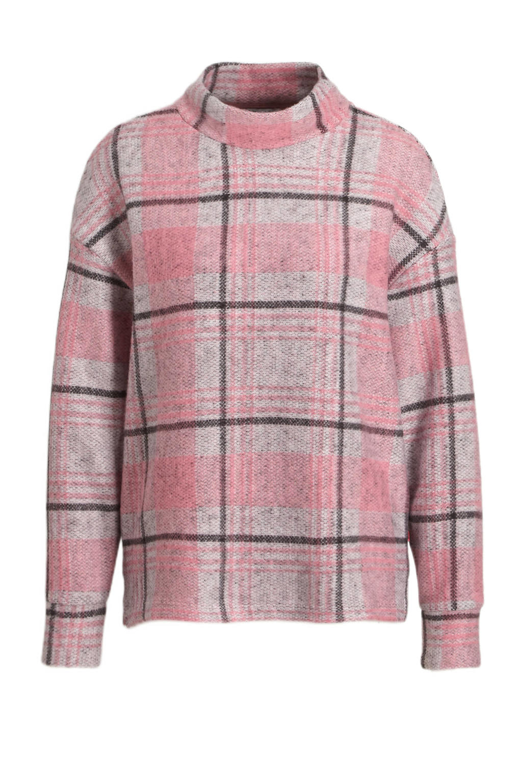 Street One geruite trui roze/grijs/zwart | wehkamp