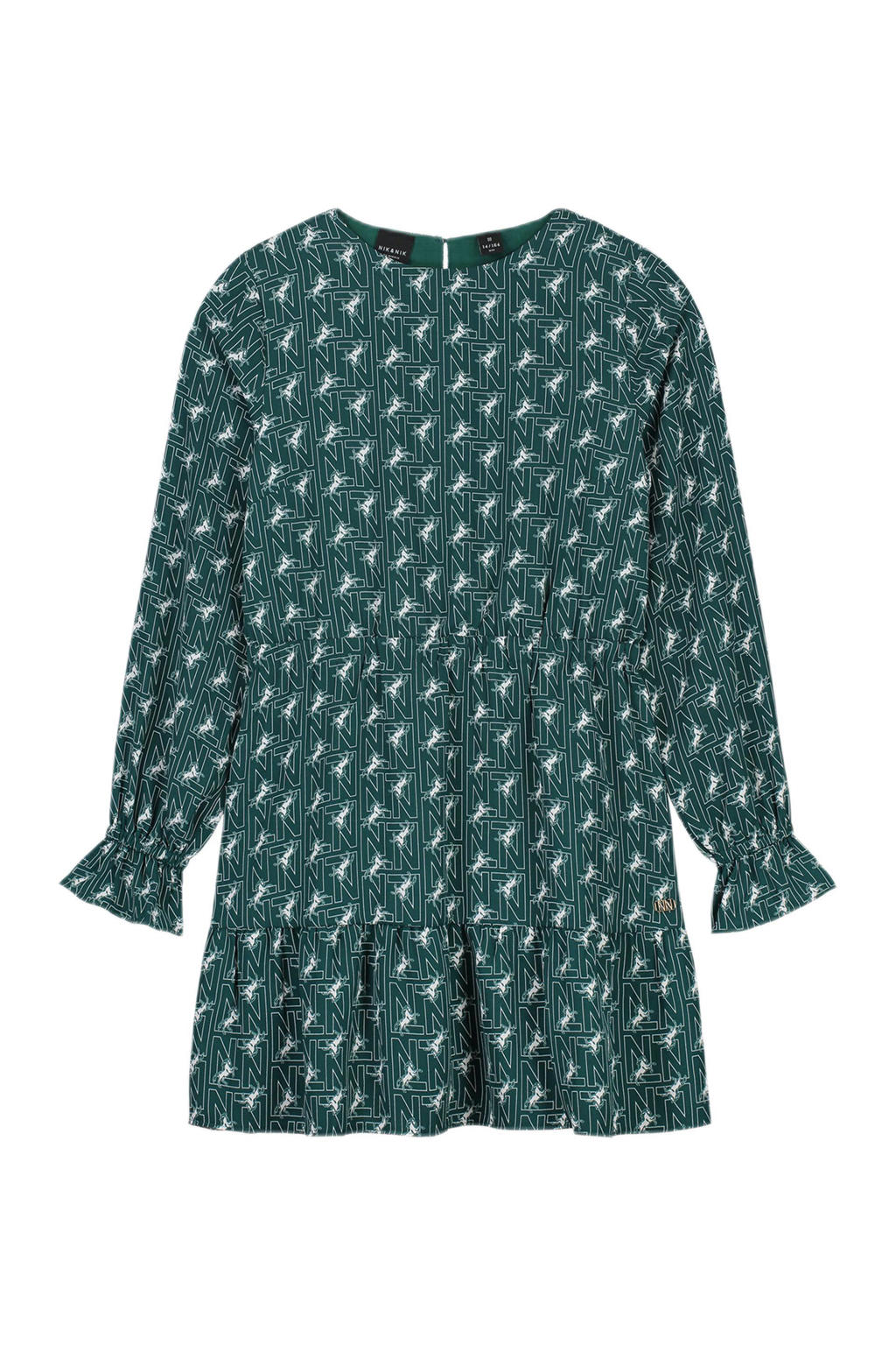 NIK&NIK jurk Kanye met all over print groen | wehkamp