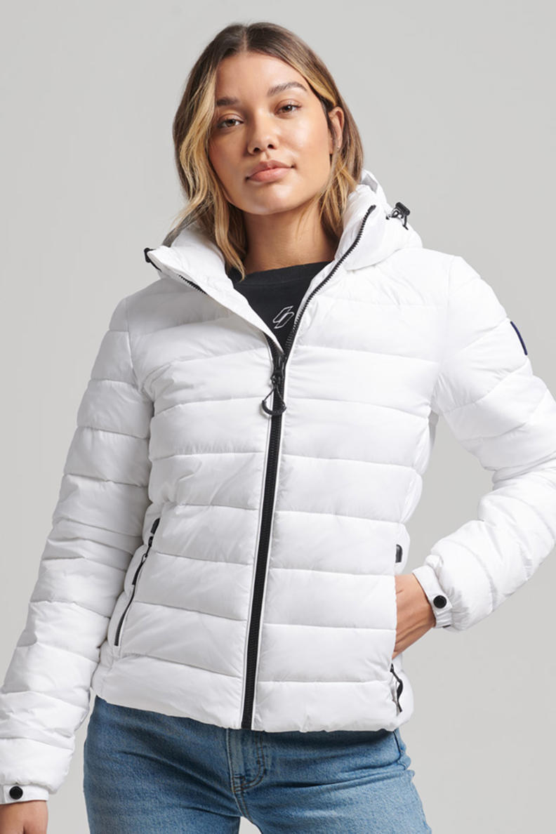 Superdry gewatteerde jas wit | wehkamp