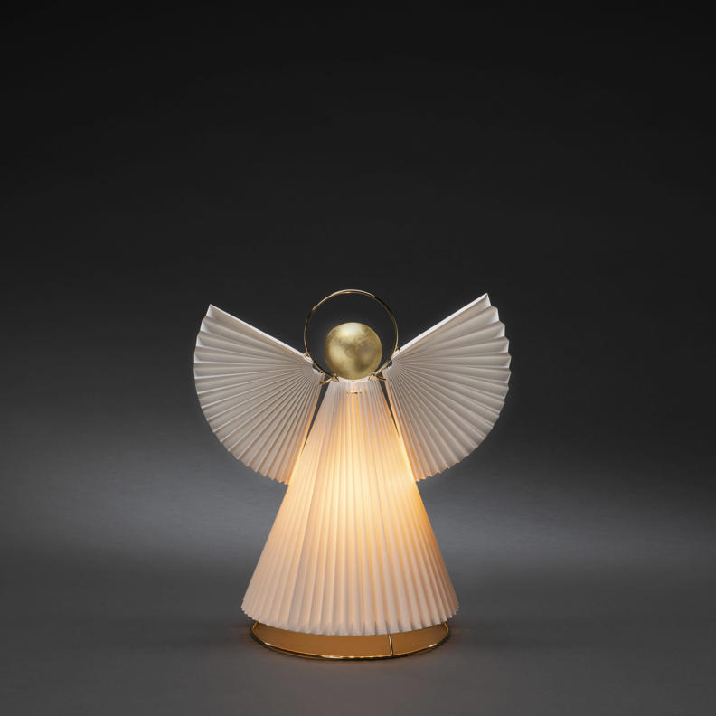 Konstsmide LED papieren engel wit/messing - 36x31 cm - 1 L - binnen ...