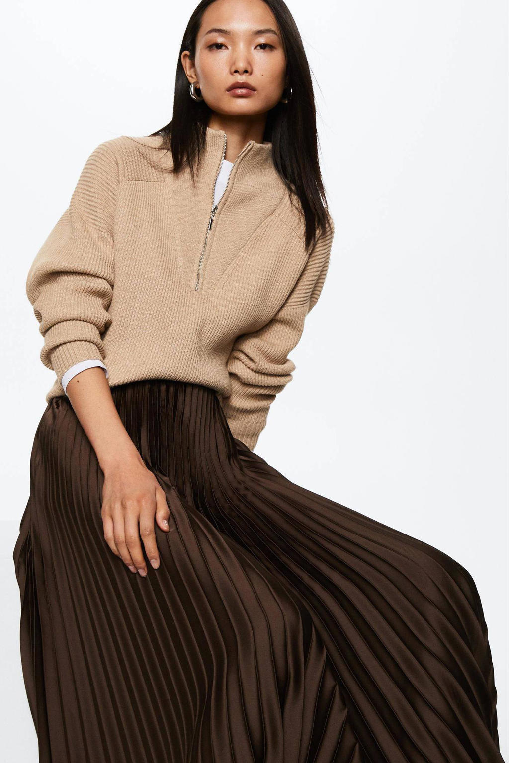 Mango satijnen rok bruin kopen? | Morgen in huis | wehkamp