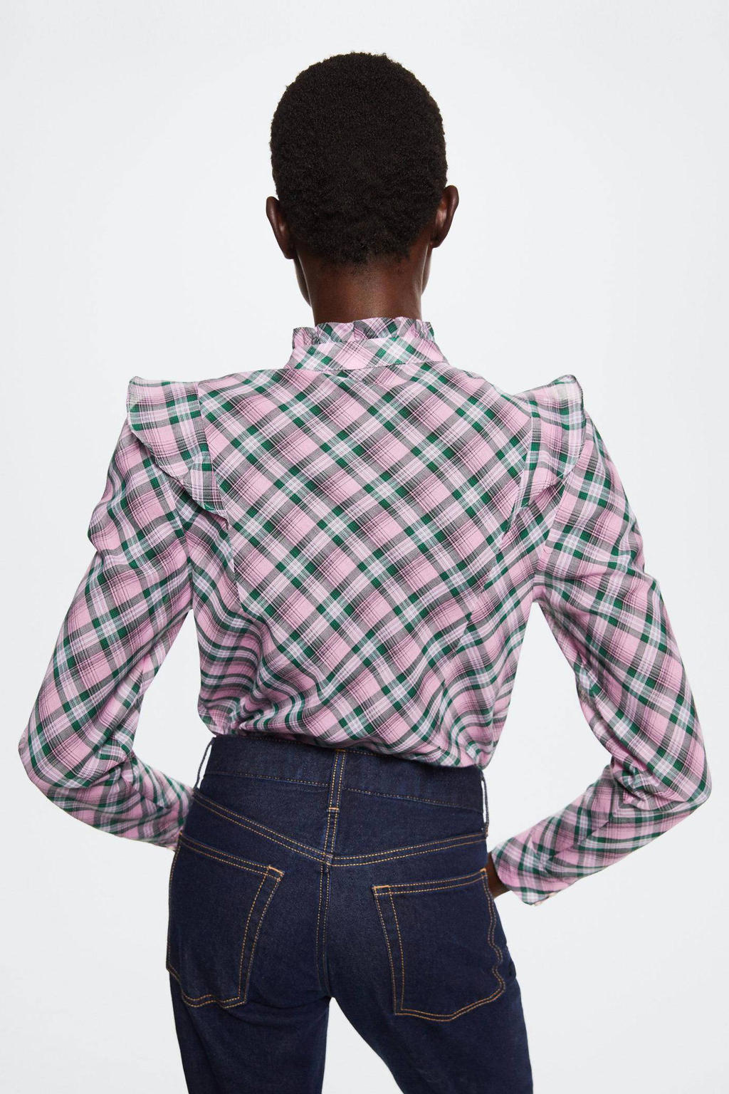 Mango geruite top roze/groen kopen? | Morgen in huis | wehkamp