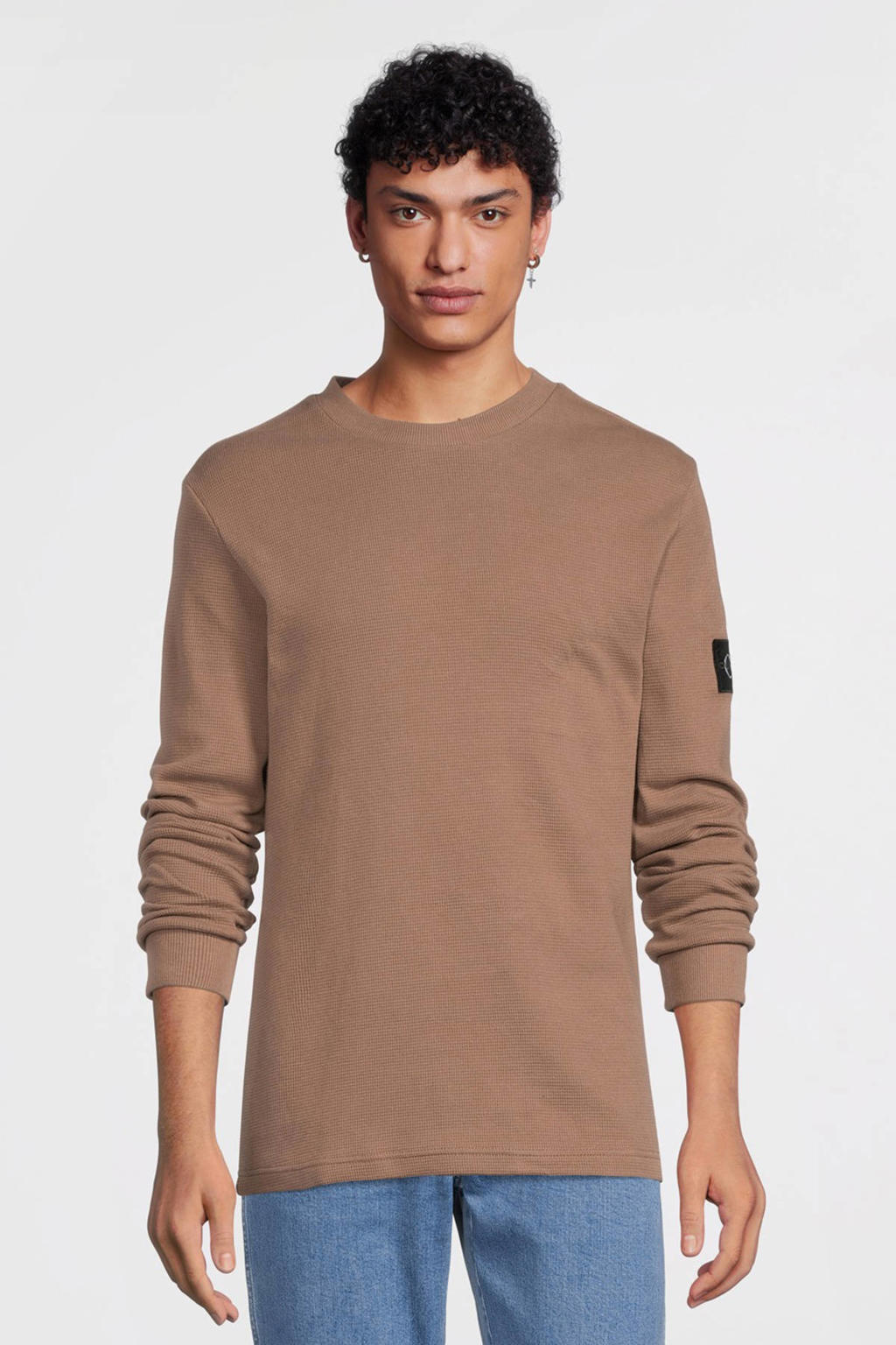 CALVIN KLEIN JEANS regular fit longsleeve met biologisch katoen warm ...