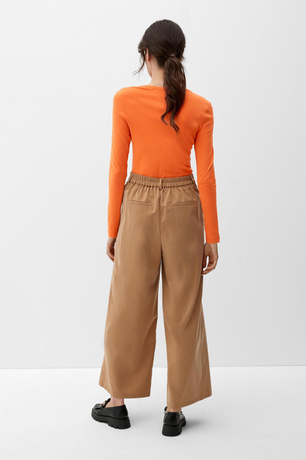 s.Oliver basis katoenen T-shirt oranje | wehkamp