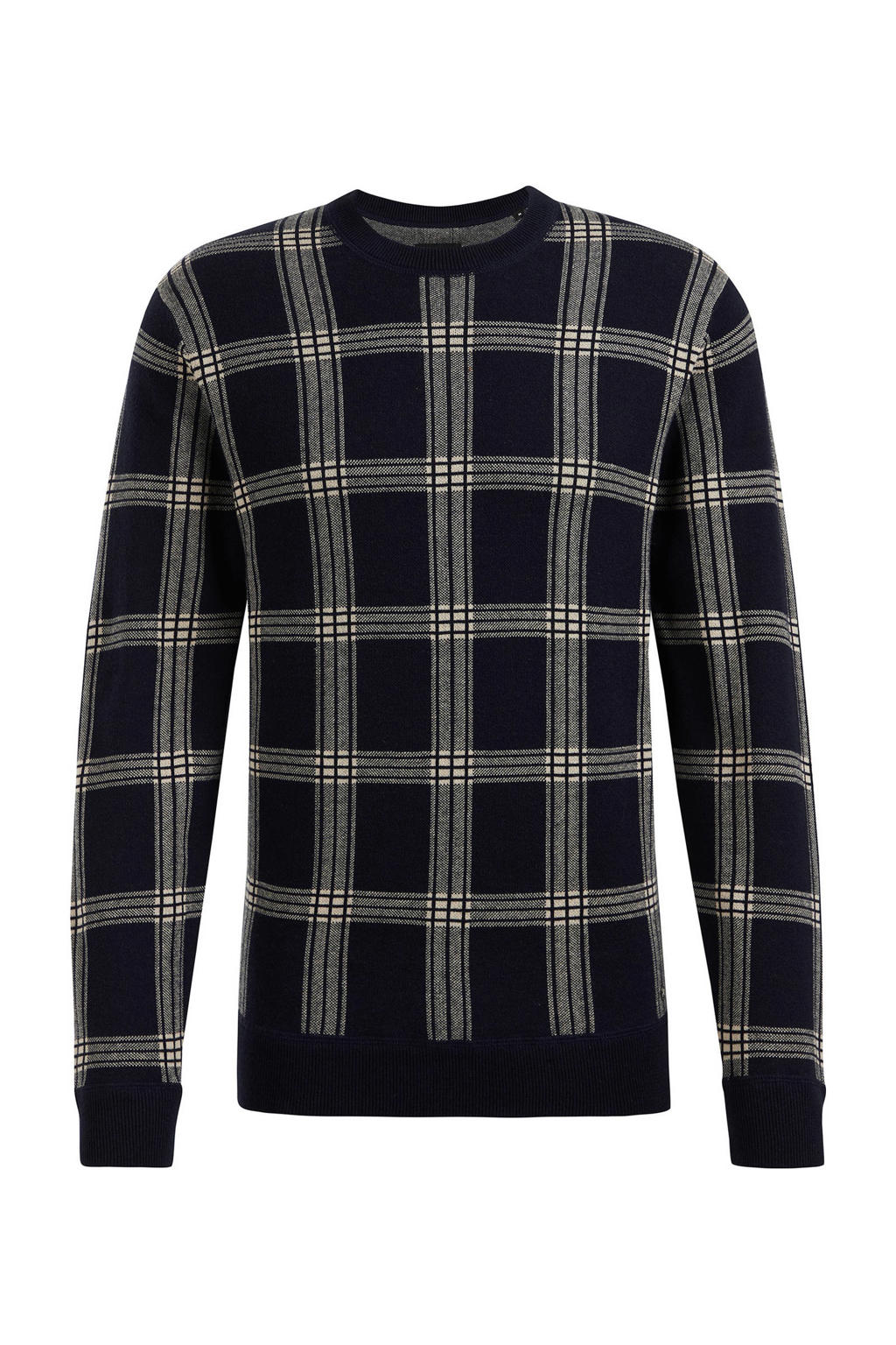 WE Fashion geruite trui donkerblauw | wehkamp