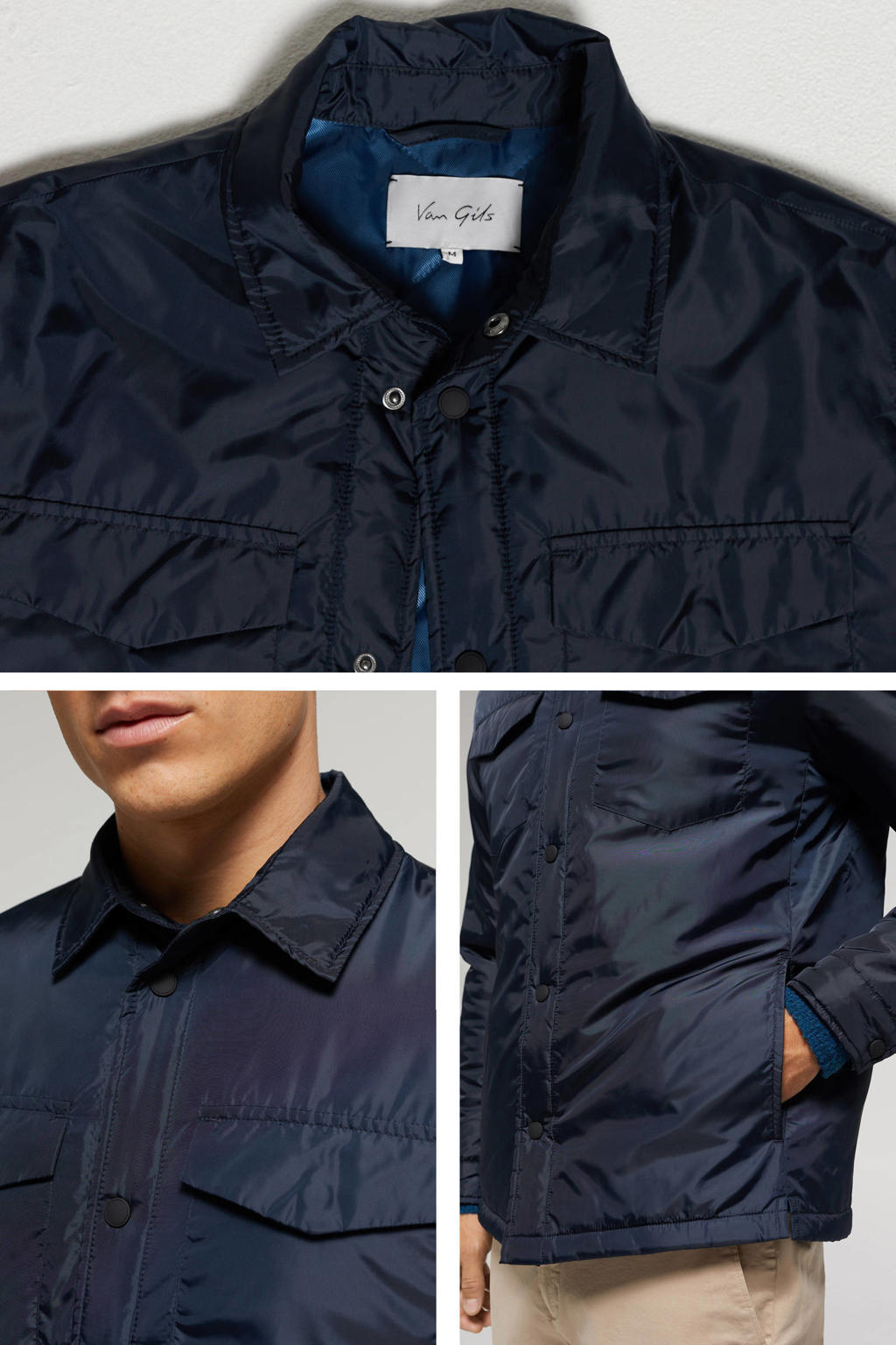 Van Gils Regular Fit Overshirt Blauw Wehkamp