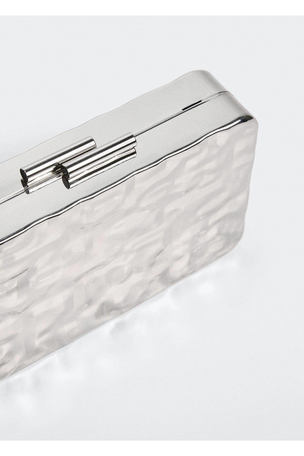 Mango metallic clutch zilverkleurig | wehkamp