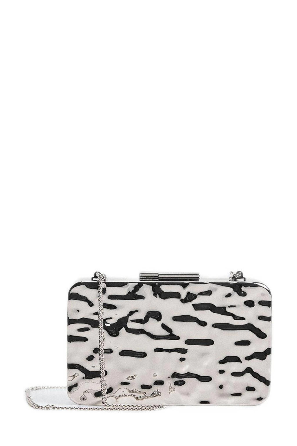 Mango metallic clutch zilverkleurig | wehkamp