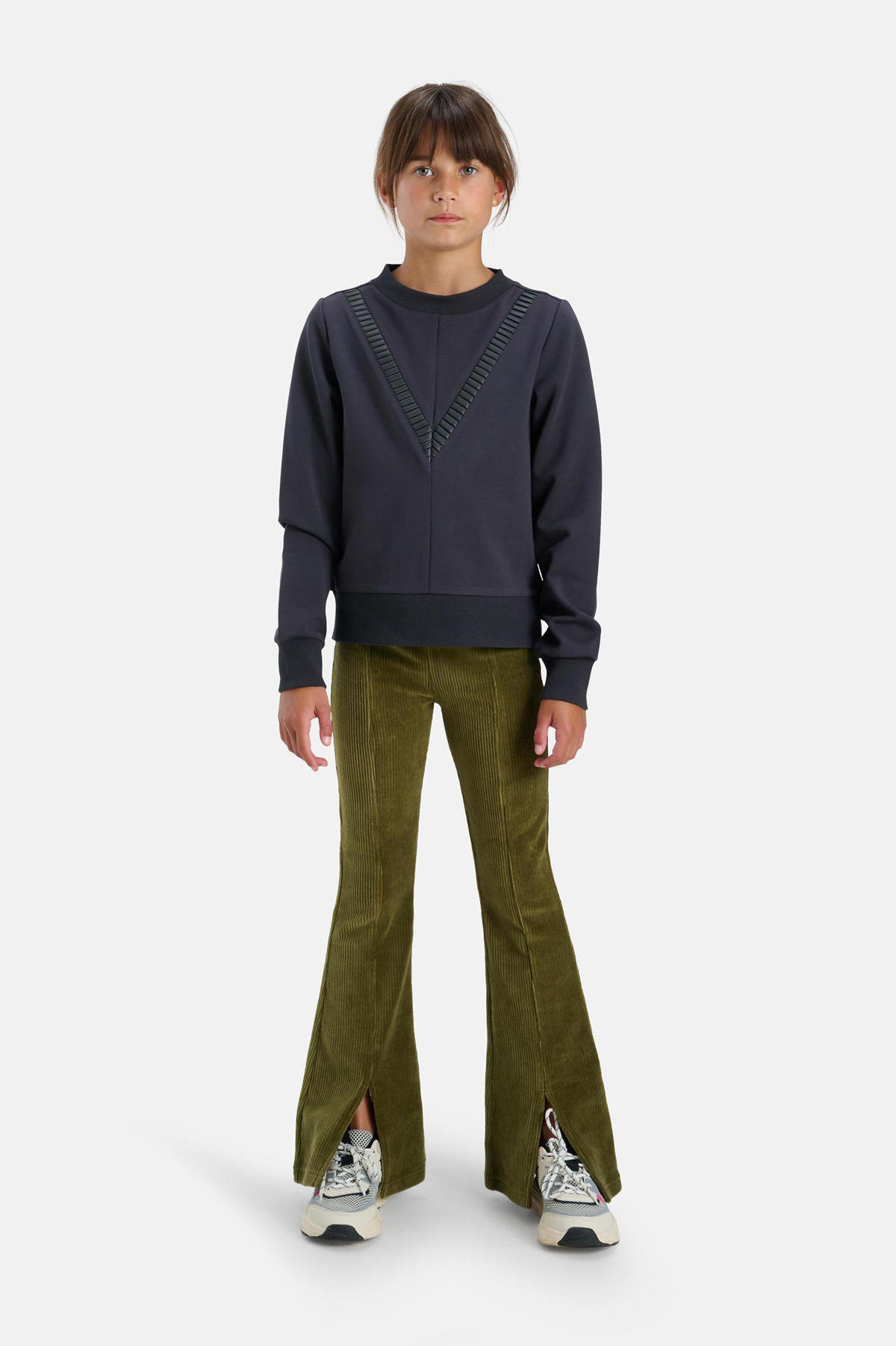 Shoeby sweater Detail antraciet/zwart | wehkamp