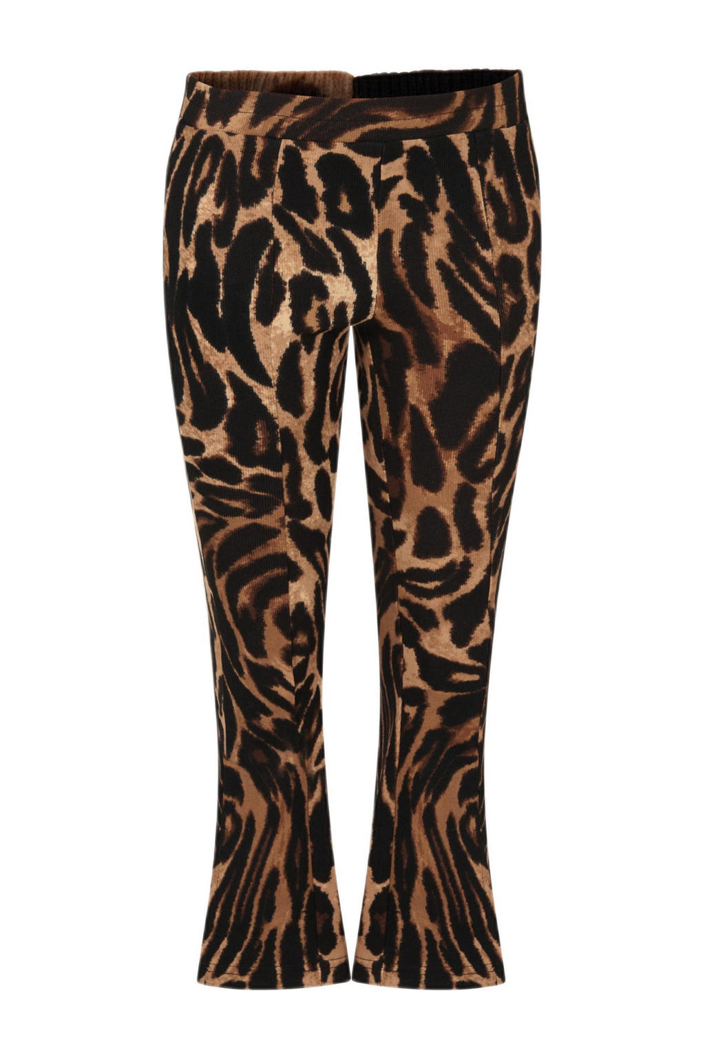 Shoeby flared broek Ribby Flair met panterprint bruin | wehkamp