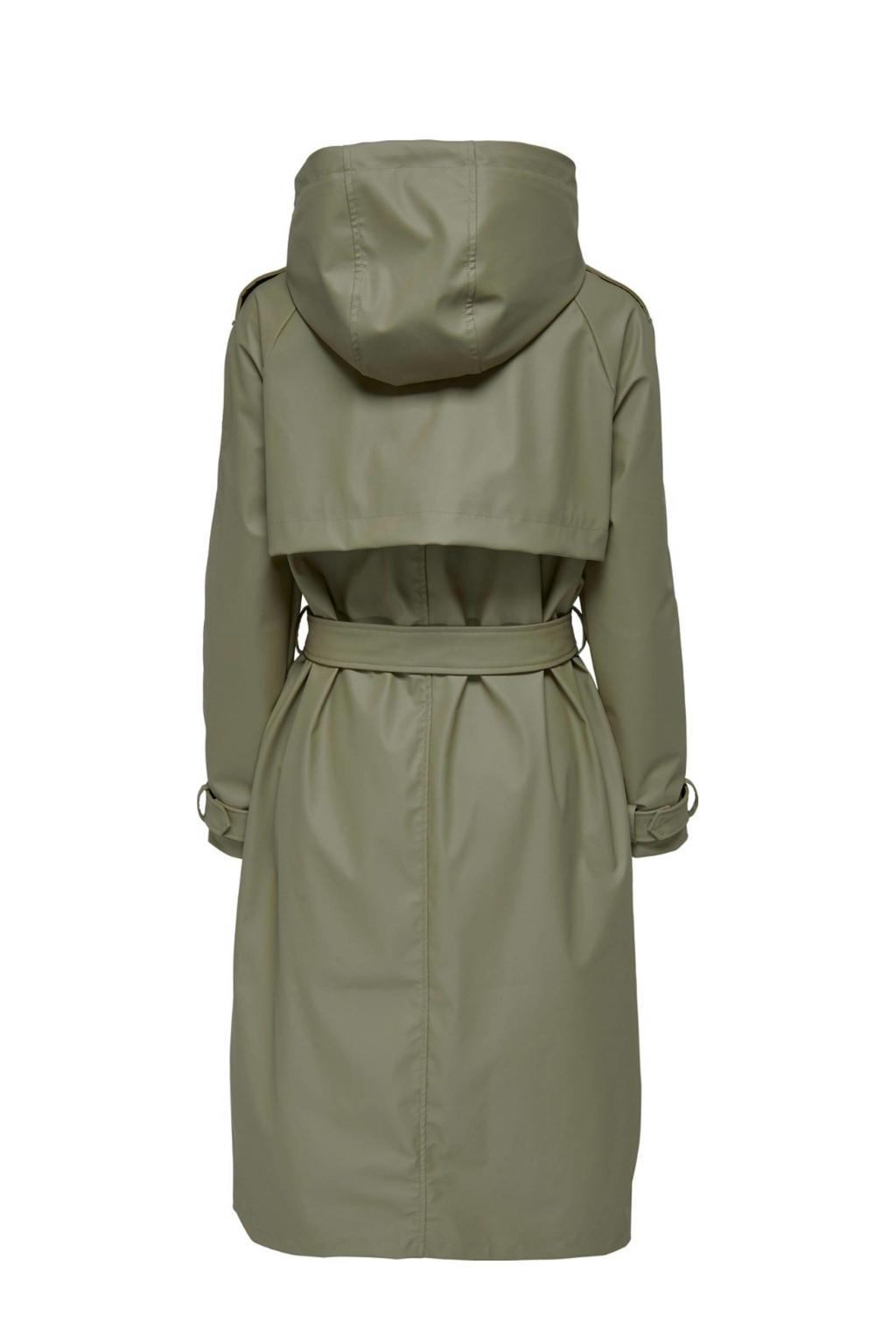 ONLY regenjas ONLRENE met ceintuur groen | wehkamp