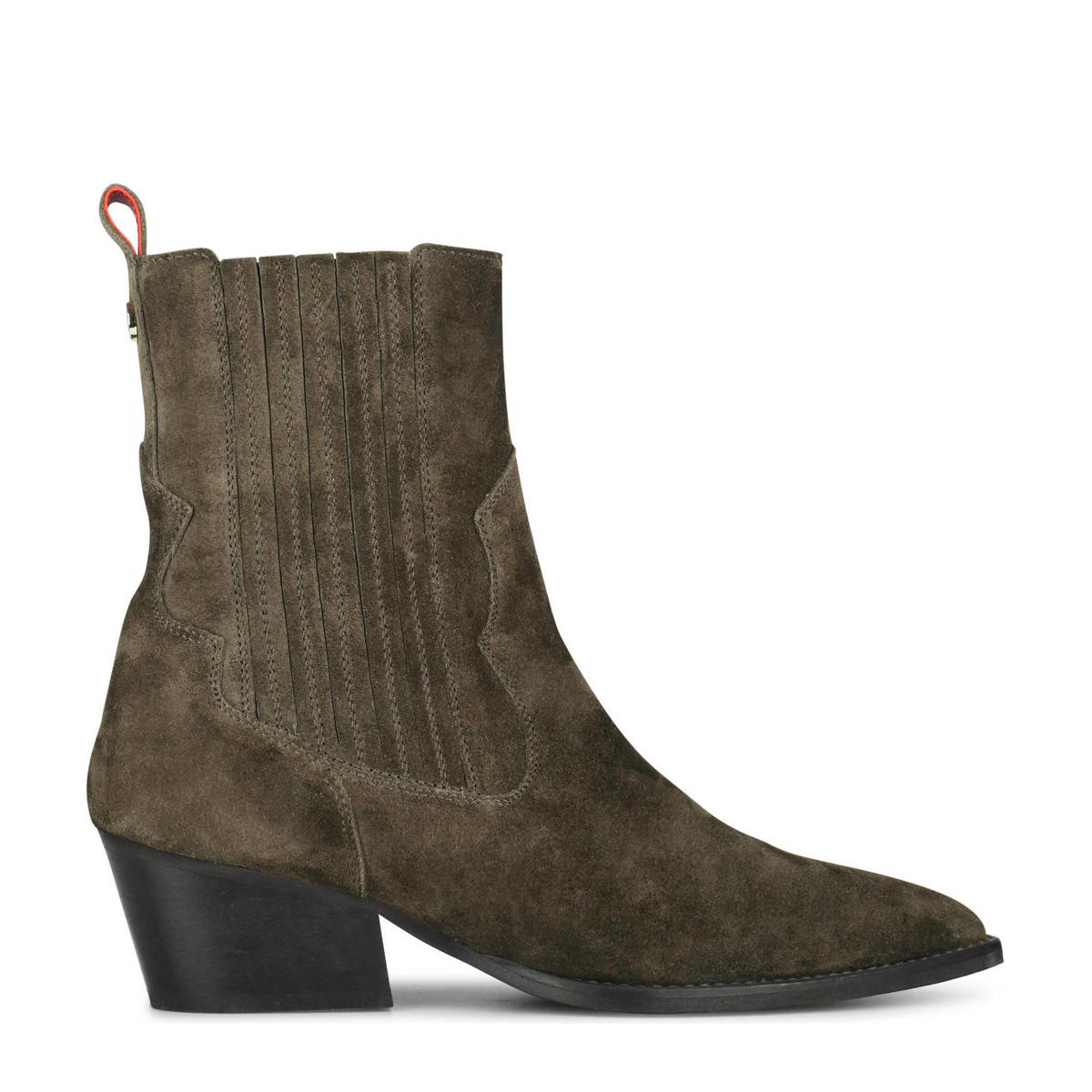 Haboob Claire suède cowboylaarzen donkergroen | wehkamp