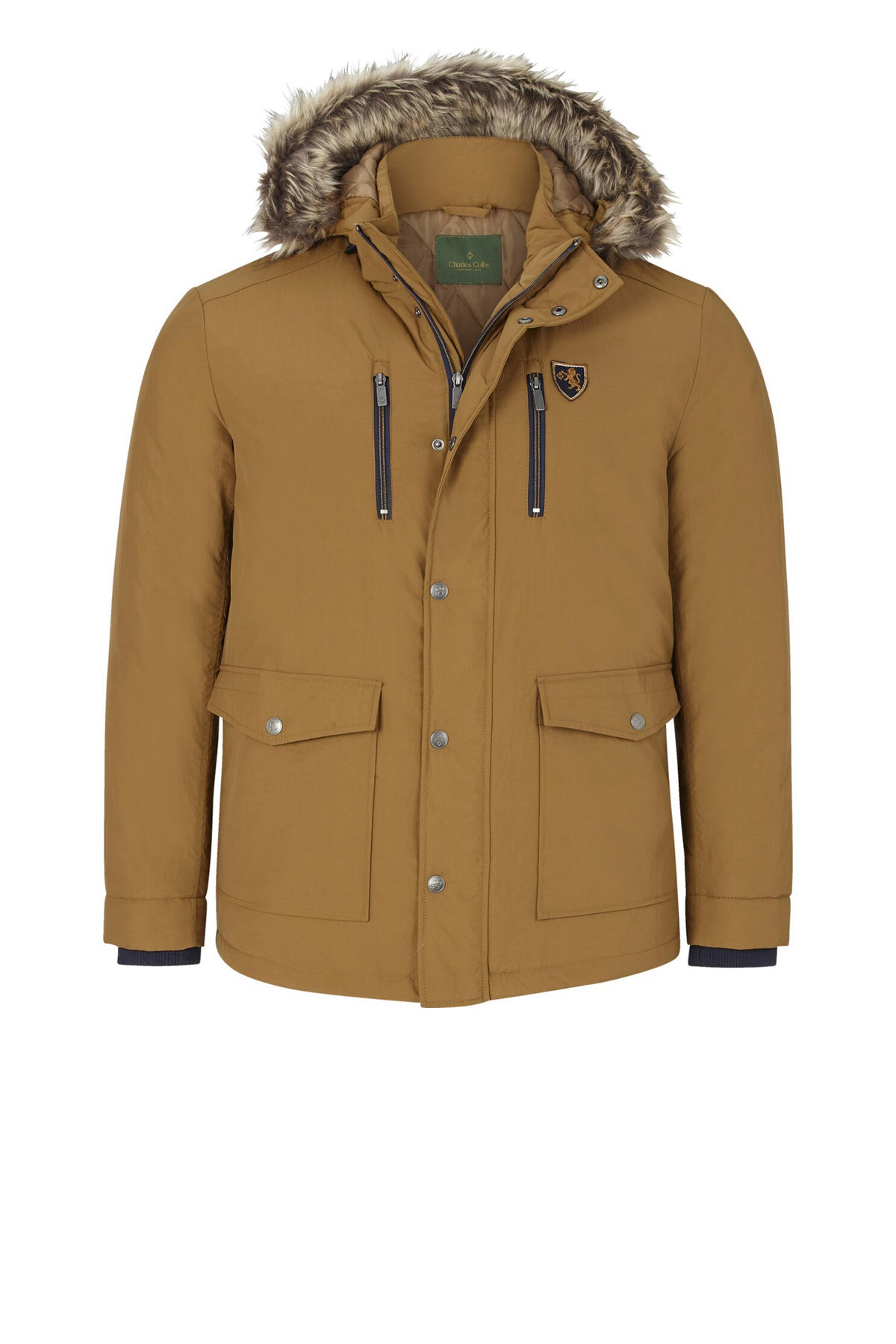 Charles Colby winterjas SIR CLARENCE Plus Size donkergeel | wehkamp