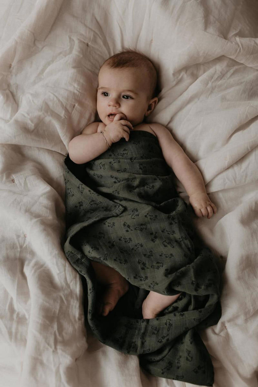 Snoozebaby hydrofiele swaddle 80x80 cm Dark Green | wehkamp
