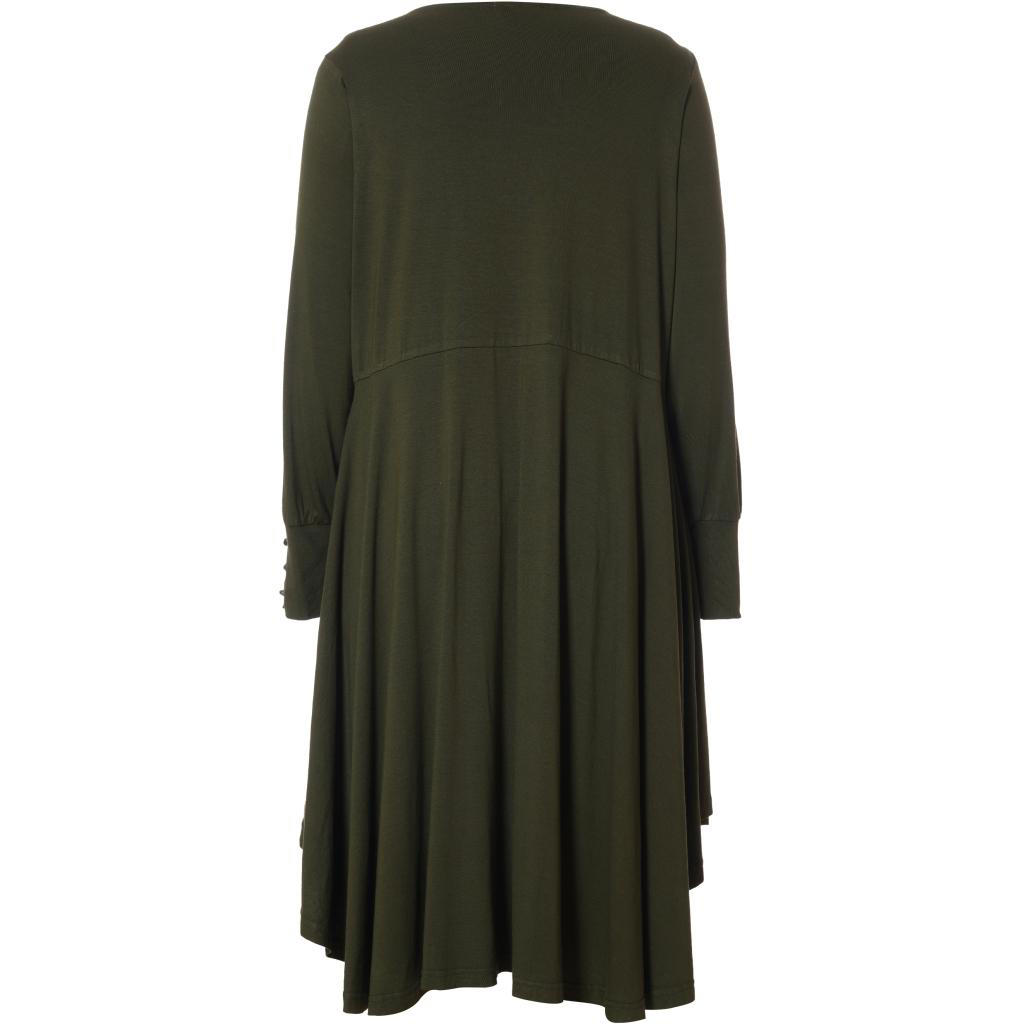 STUDIO asymmetrische jurk Didde met open detail olijfgroen | wehkamp