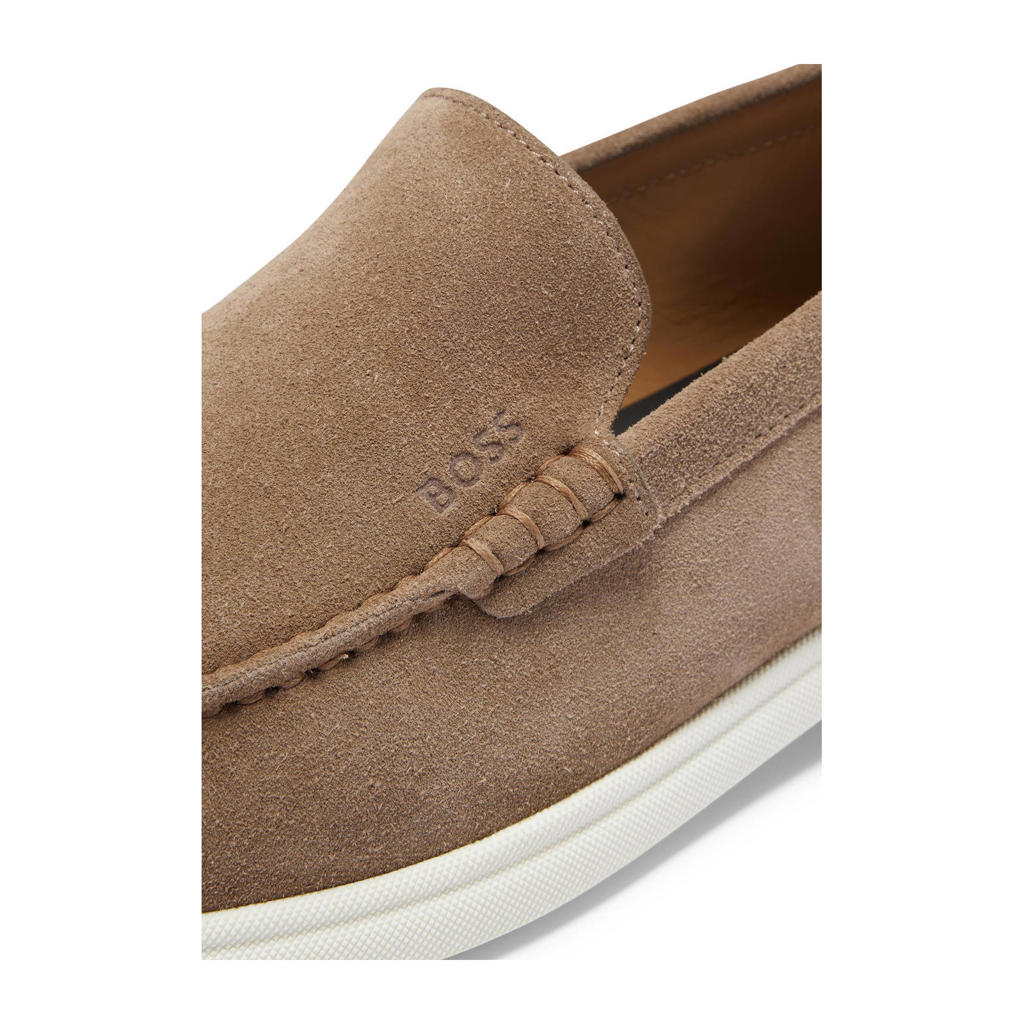 BOSS Sienne suède loafers beige | wehkamp