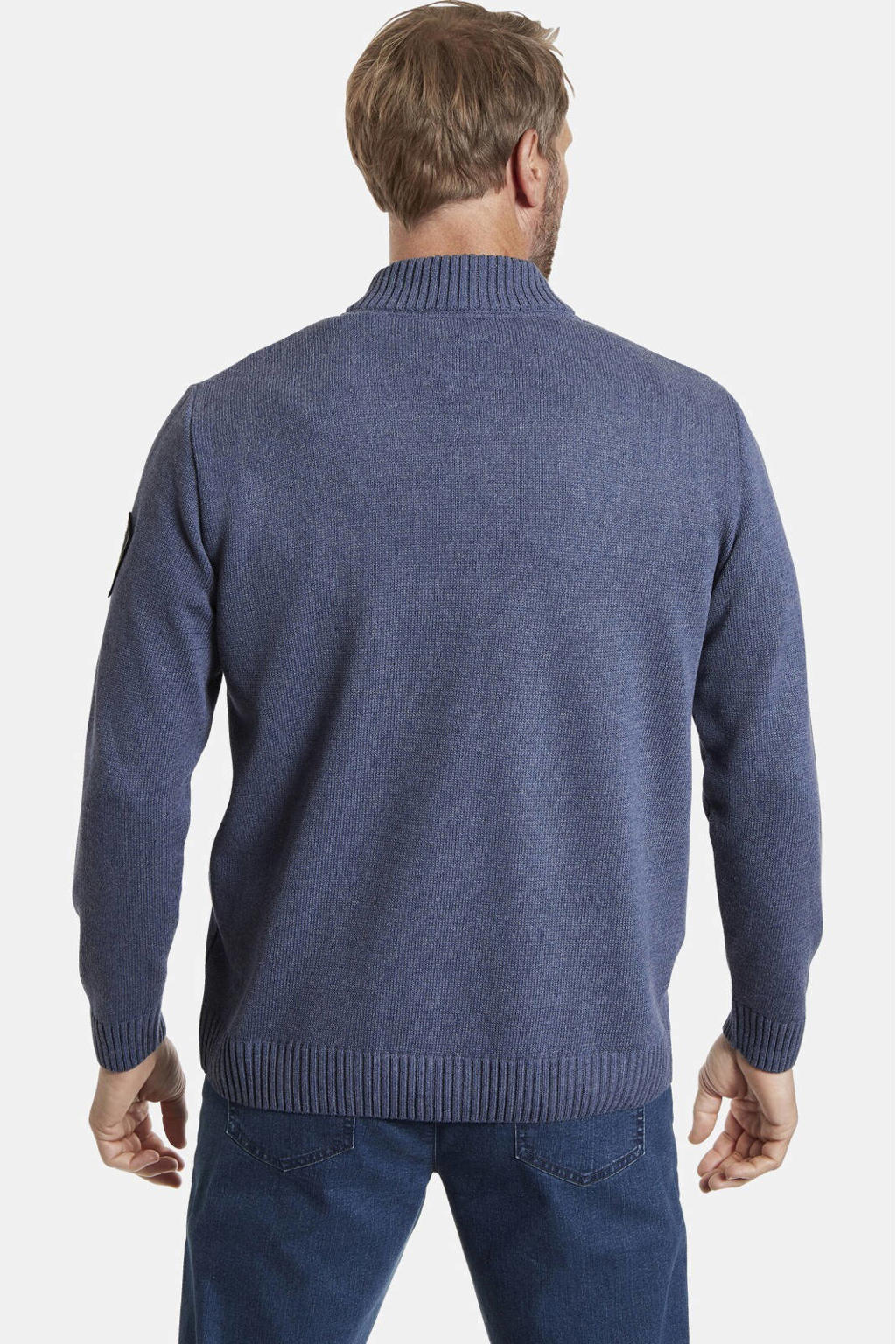 Jan Vanderstorm vest SVEND Plus Size met printopdruk blauw | wehkamp