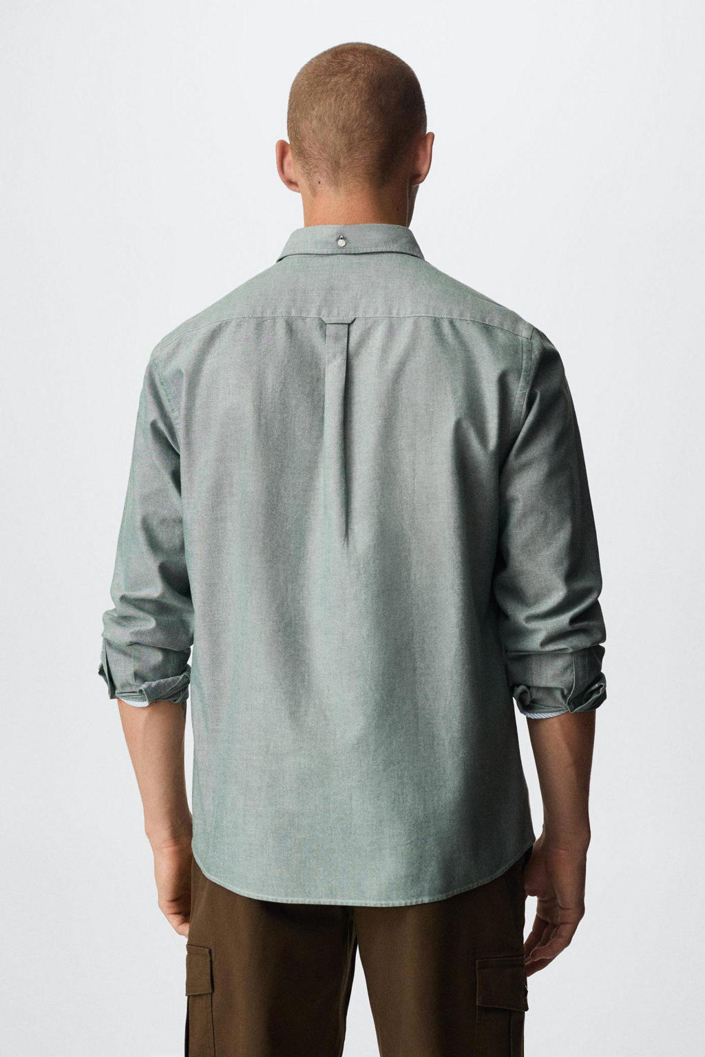 Mango Man regular fit overhemd groen | wehkamp