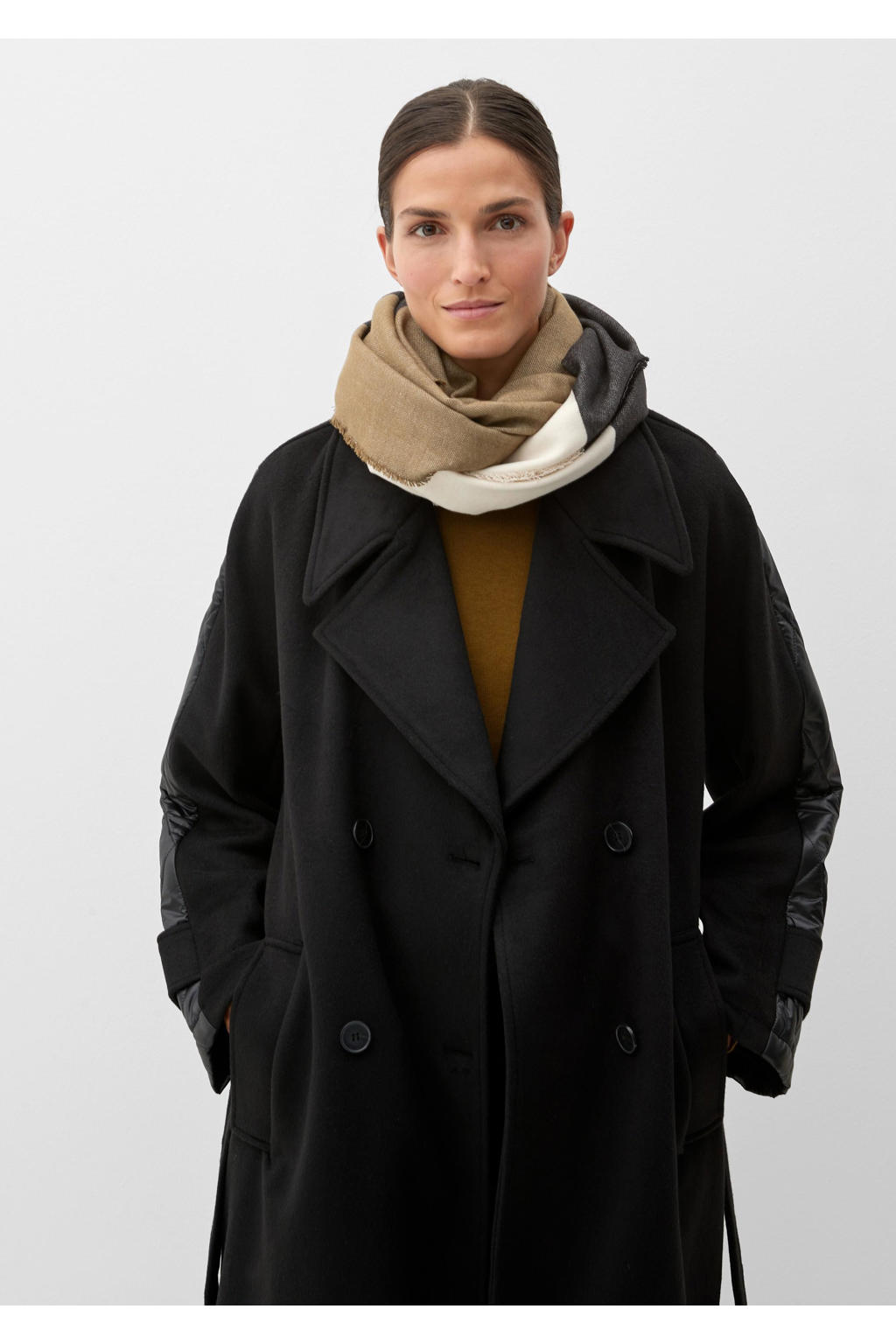 s.Oliver colsjaal kaki/beige/antraciet | wehkamp