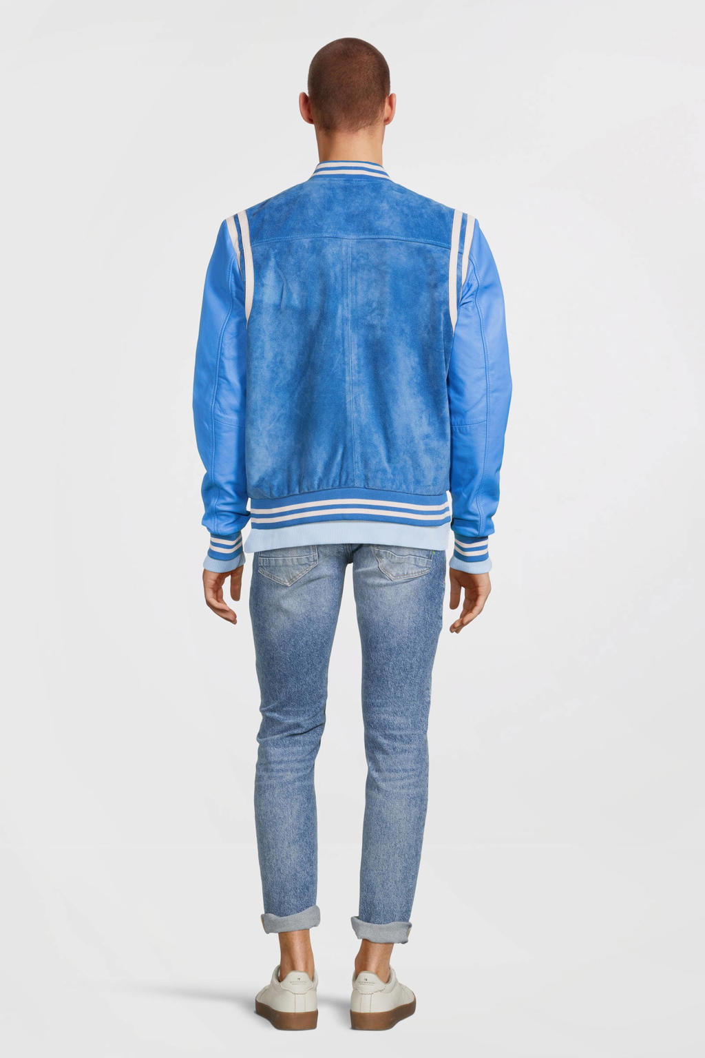 Goosecraft nubuck bomber jack tranquil blue | wehkamp
