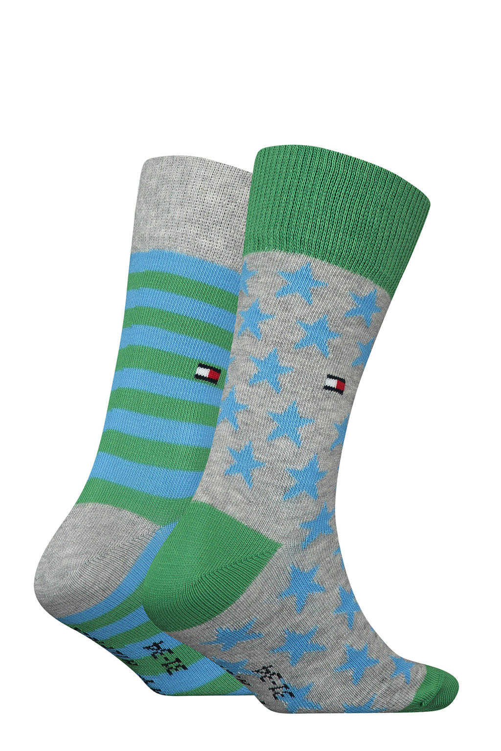 Tommy Hilfiger sokken met all-over print - set van 2 grijs/groen/blauw | wehkamp