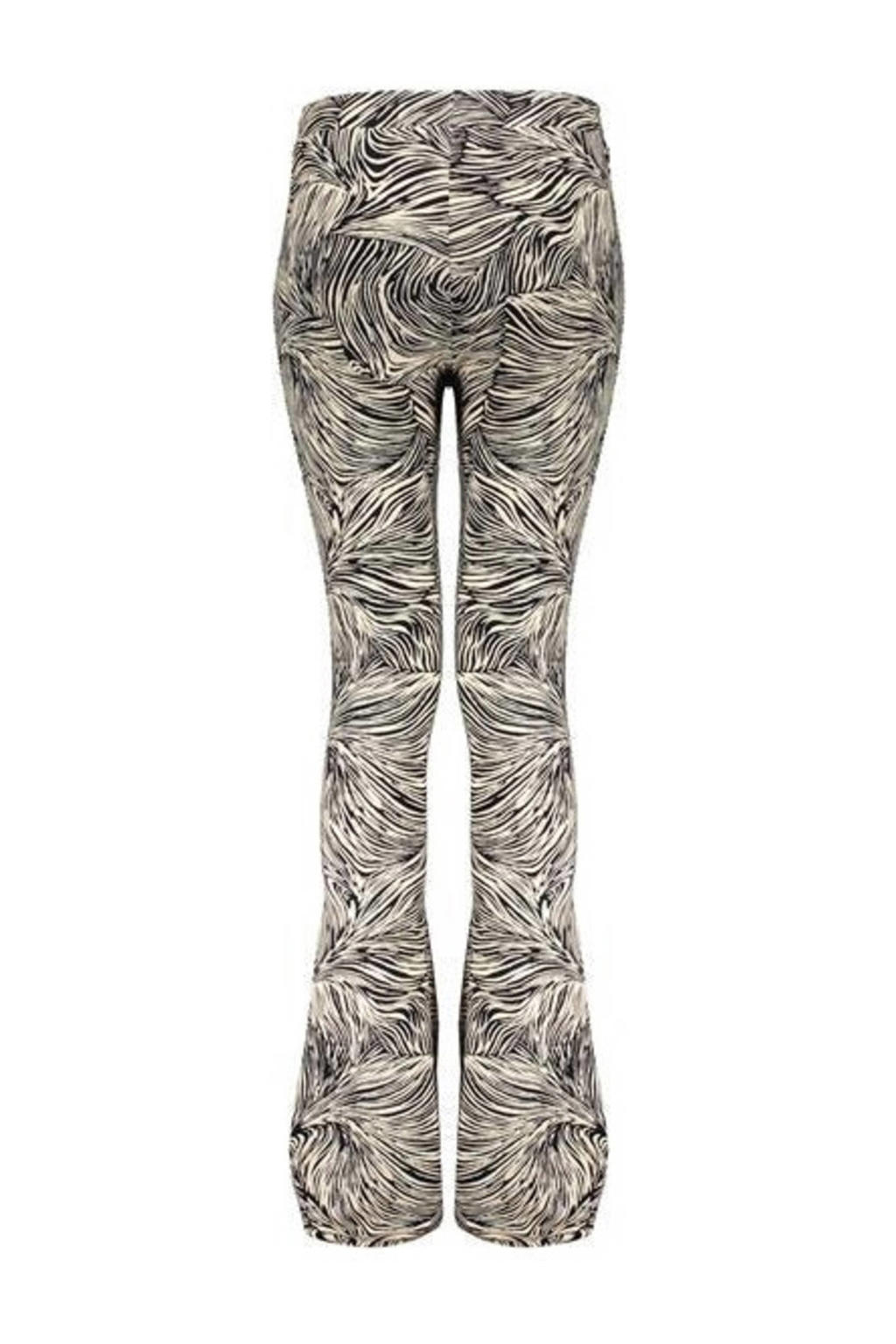 Geisha flared broek met dierenprint zwart | wehkamp