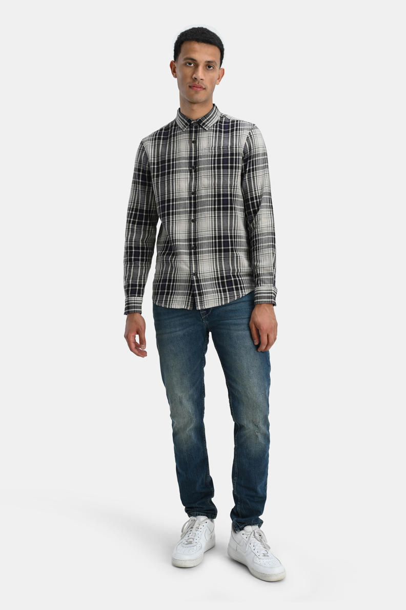 Shoeby geruit regular fit overhemd paars | wehkamp