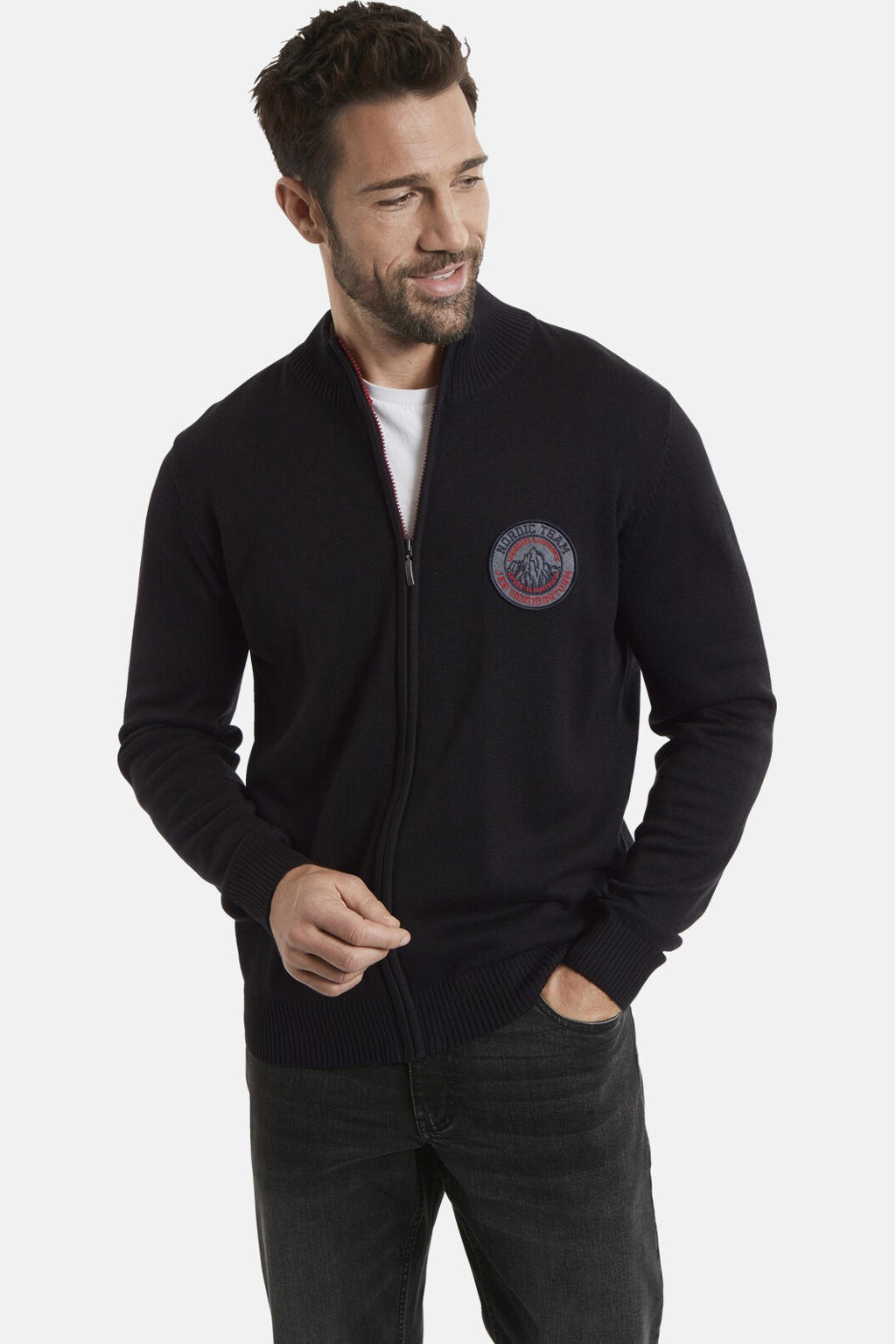 Jan Vanderstorm vest HEMMING Plus Size met patches zwart | wehkamp