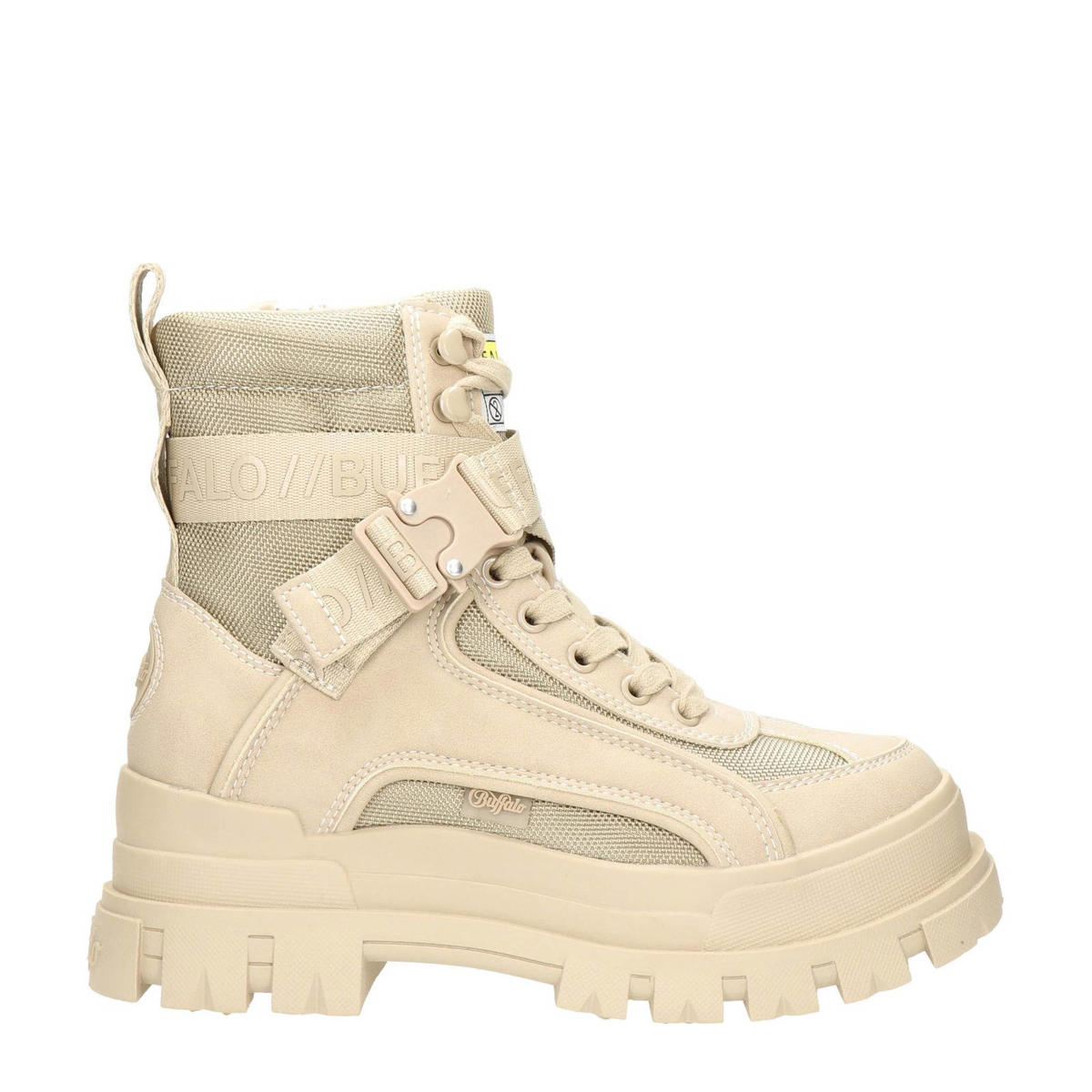 Buffalo Aspha Com 1 chunky veterboots beige | wehkamp