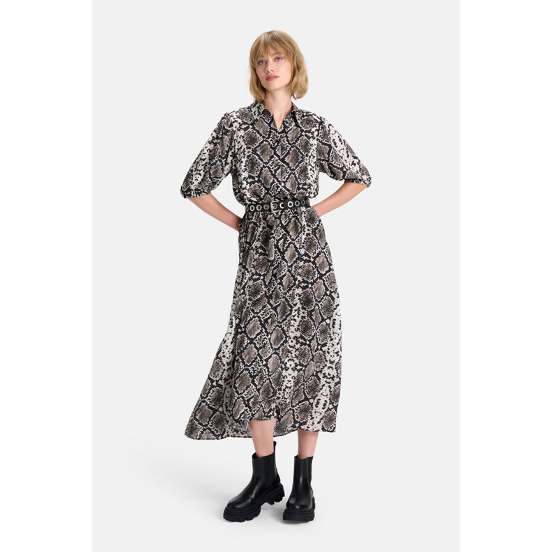 Shoeby blousejurk judith dress met slangenprint en bijpassend ceintuur ...