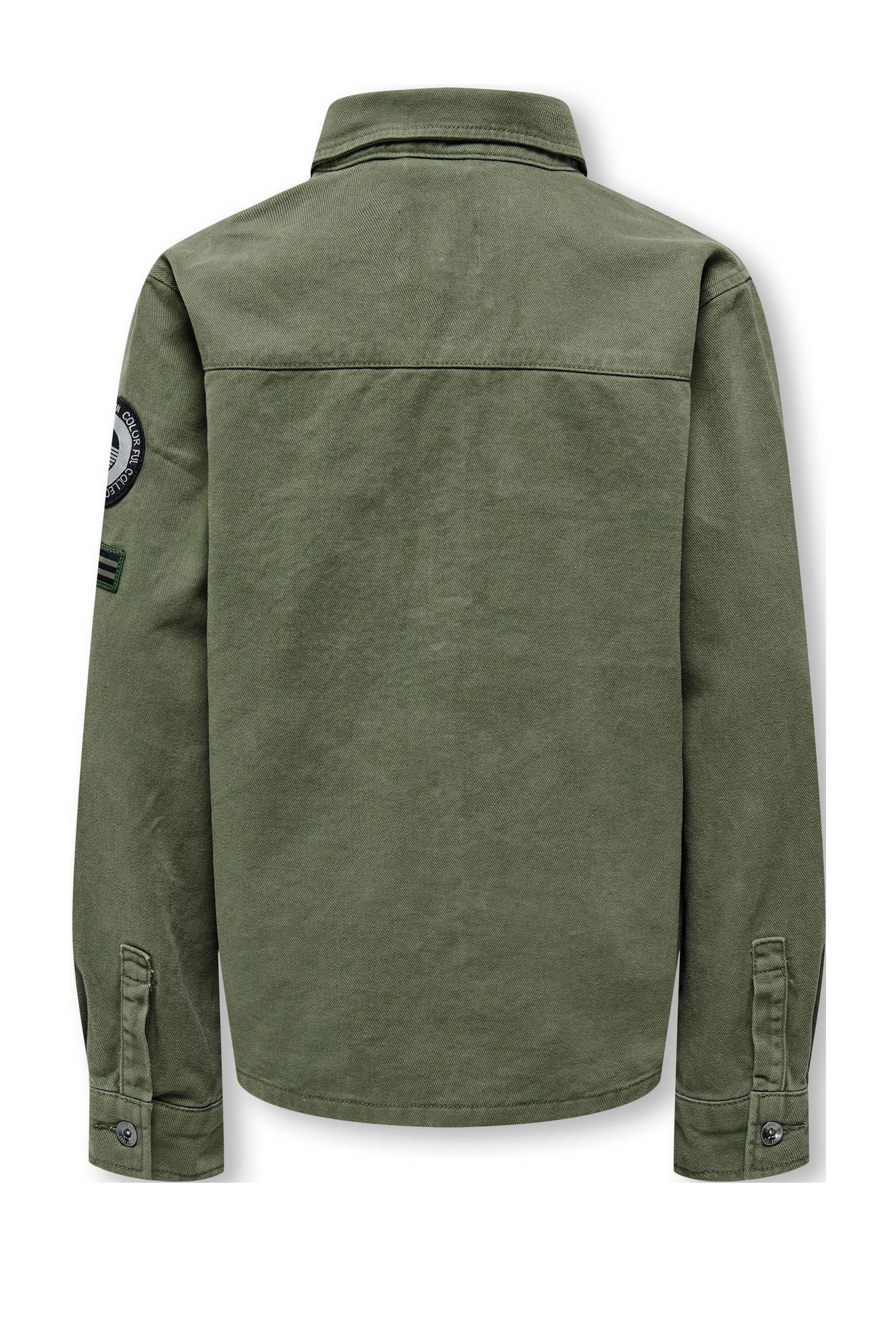 KIDS ONLY BOY shacket tussenjas KOBSTEVEN met 3D applicatie donkergroen ...