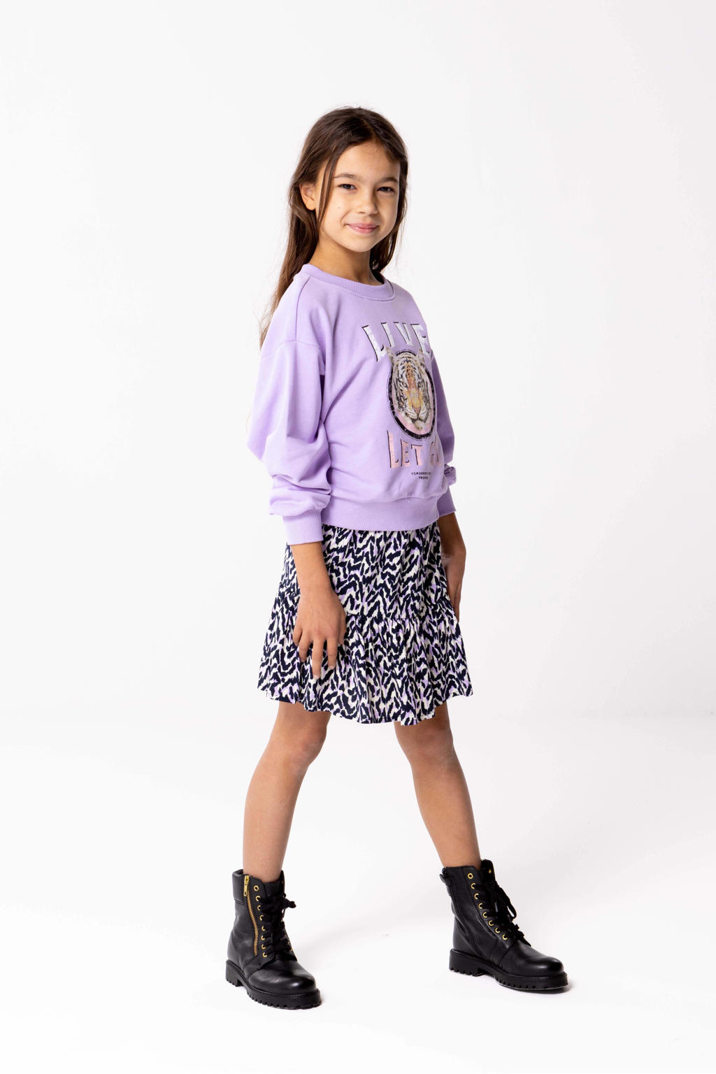 KIDS ONLY GIRL sweater KOGFANCY met printopdruk lila | wehkamp