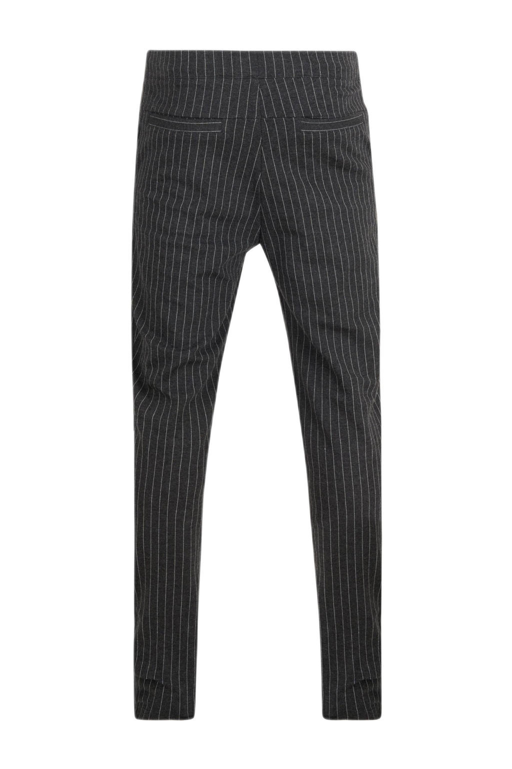 Shoeby slim fit broek met krijtstreep donkergrijs | wehkamp