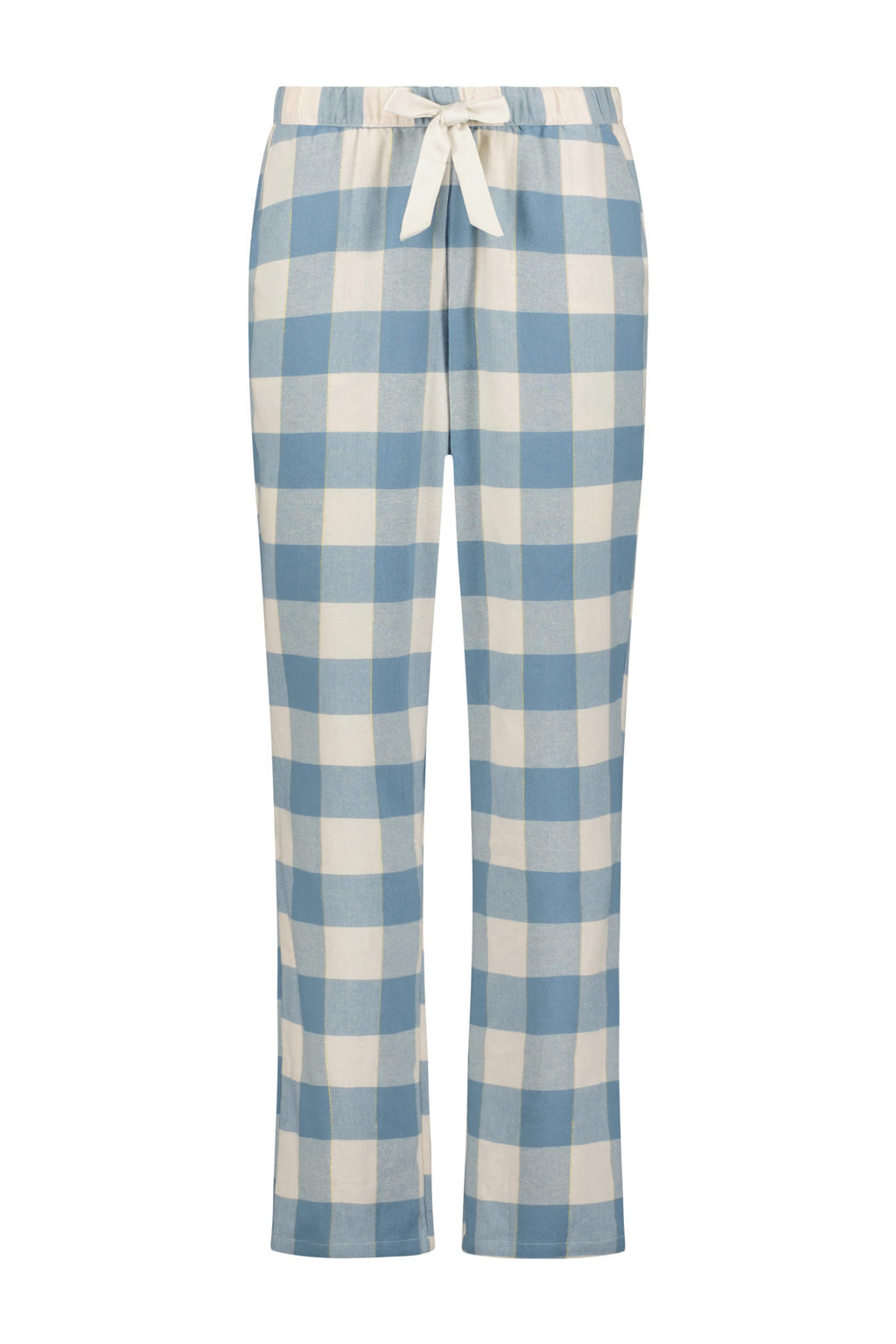 Hunkemöller geruite flanellen pyjamabroek lichtblauw/wit | wehkamp