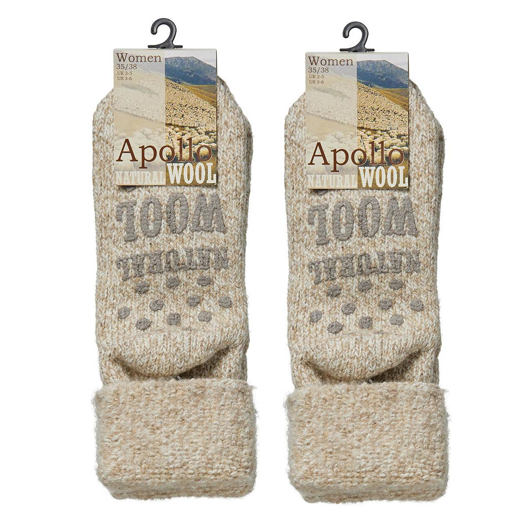 Apollo huissokken - set van 2 beige | wehkamp
