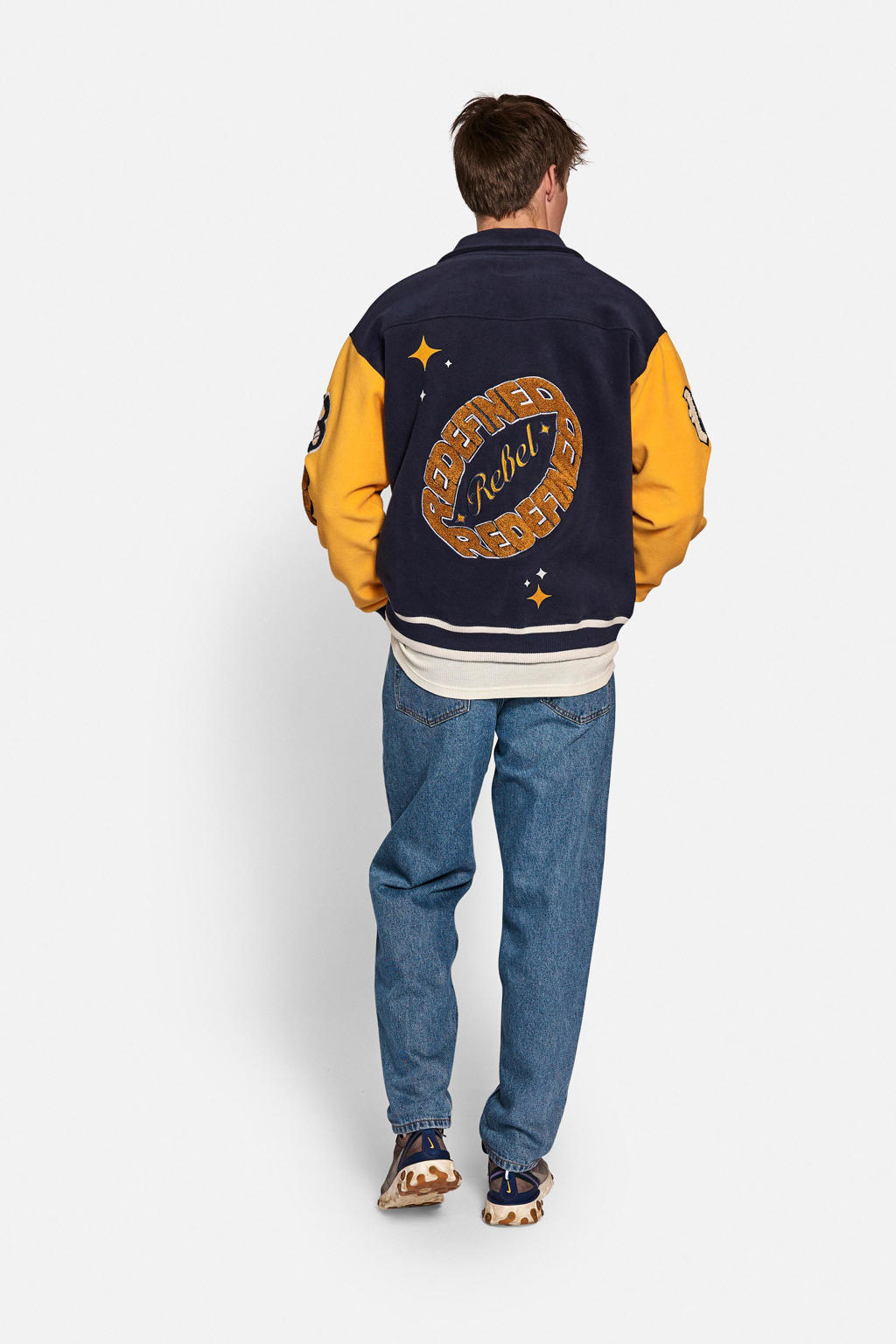 Redefined Rebel bomberjack RRBo met logo en backprint navy blazer | wehkamp