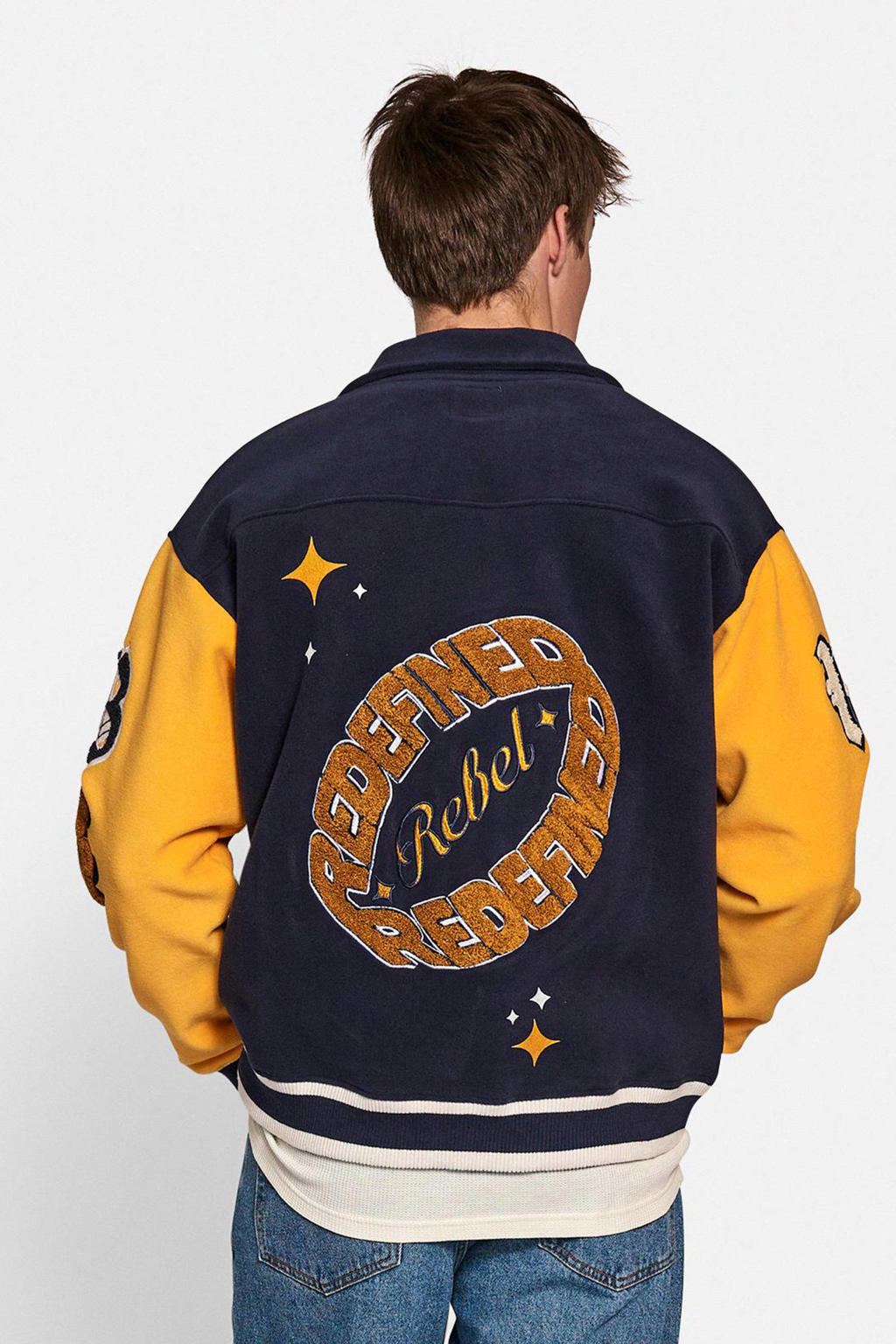 Redefined Rebel bomberjack RRBo met logo en backprint navy blazer | wehkamp