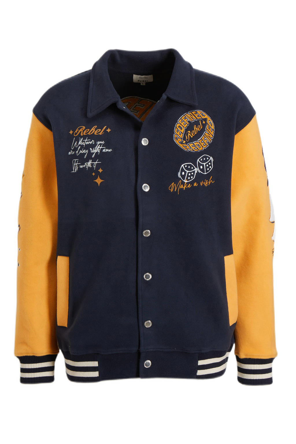 Redefined Rebel bomberjack RRBo met logo en backprint navy blazer | wehkamp