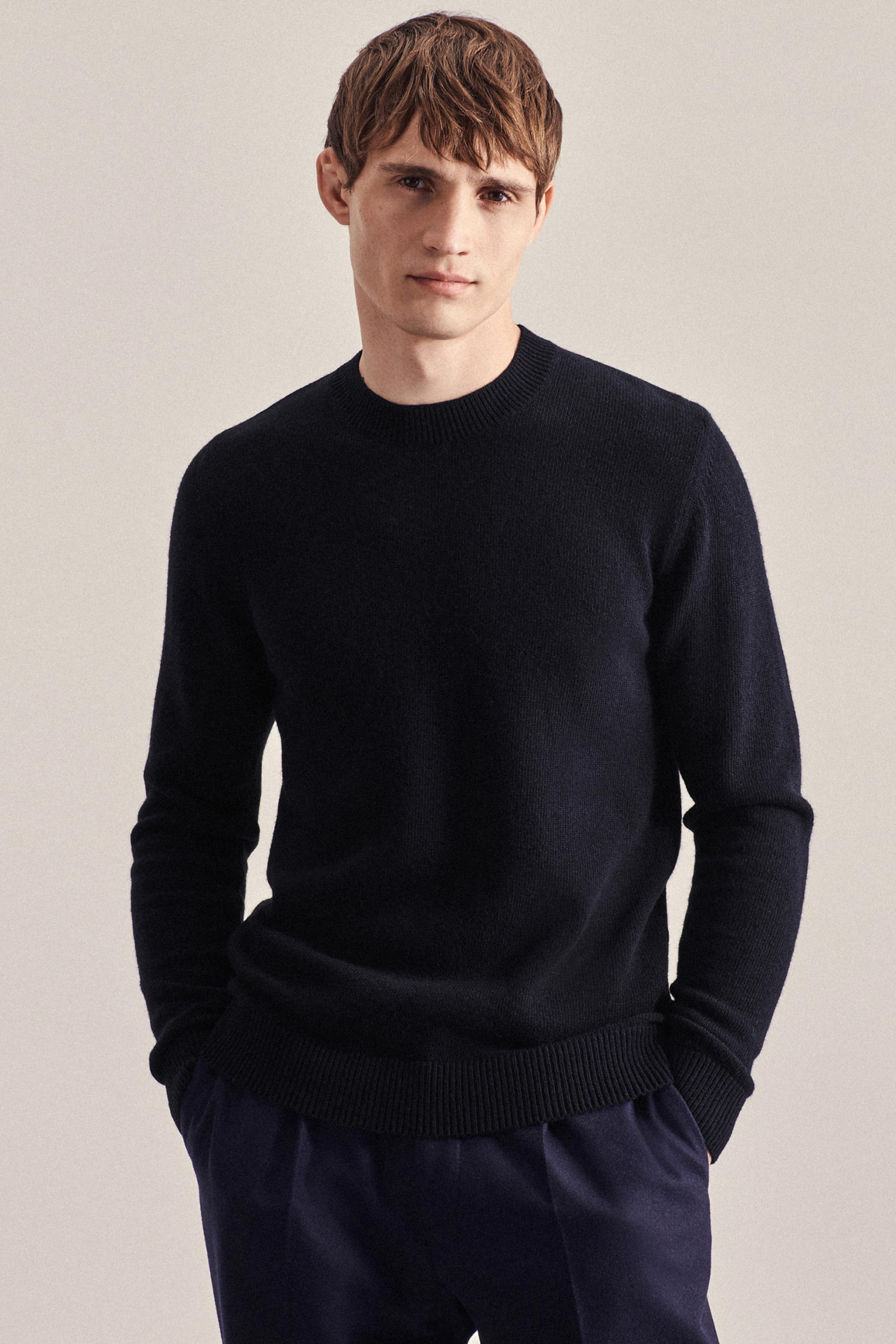 Seidensticker trui met wol donkerblauw | wehkamp