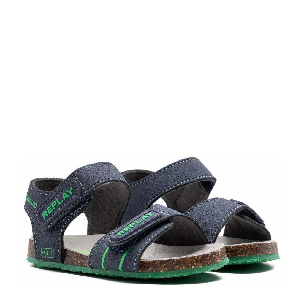 REPLAY BIRKY suède sandalen donkerblauw | wehkamp