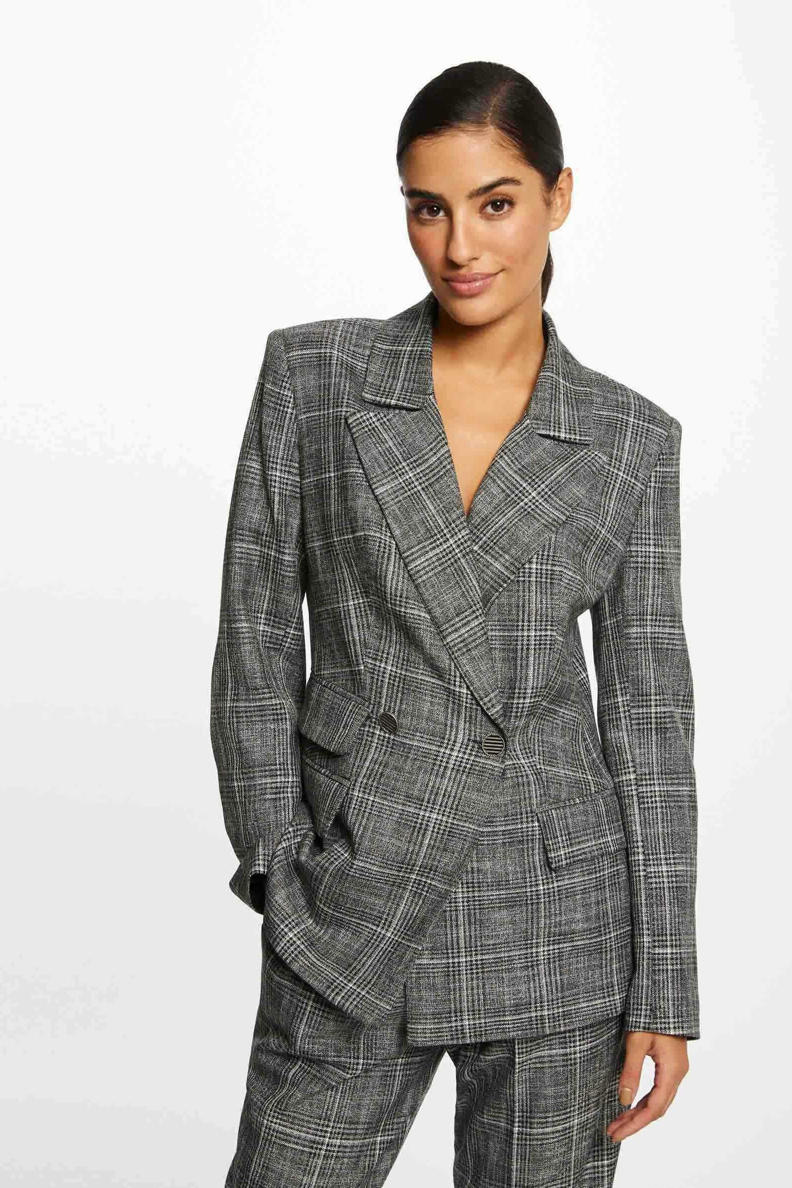 Morgan geruite rechtvallende blazer grijs | wehkamp