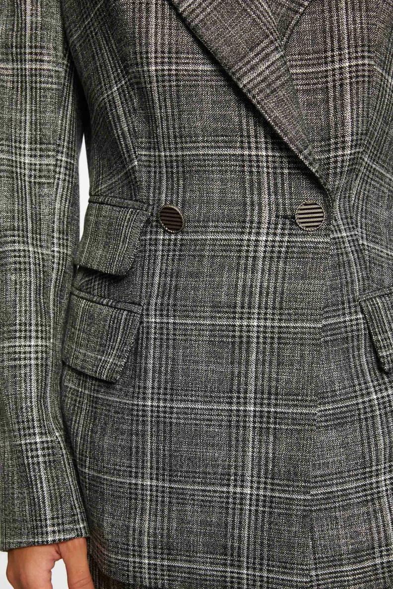 Morgan geruite rechtvallende blazer grijs | wehkamp