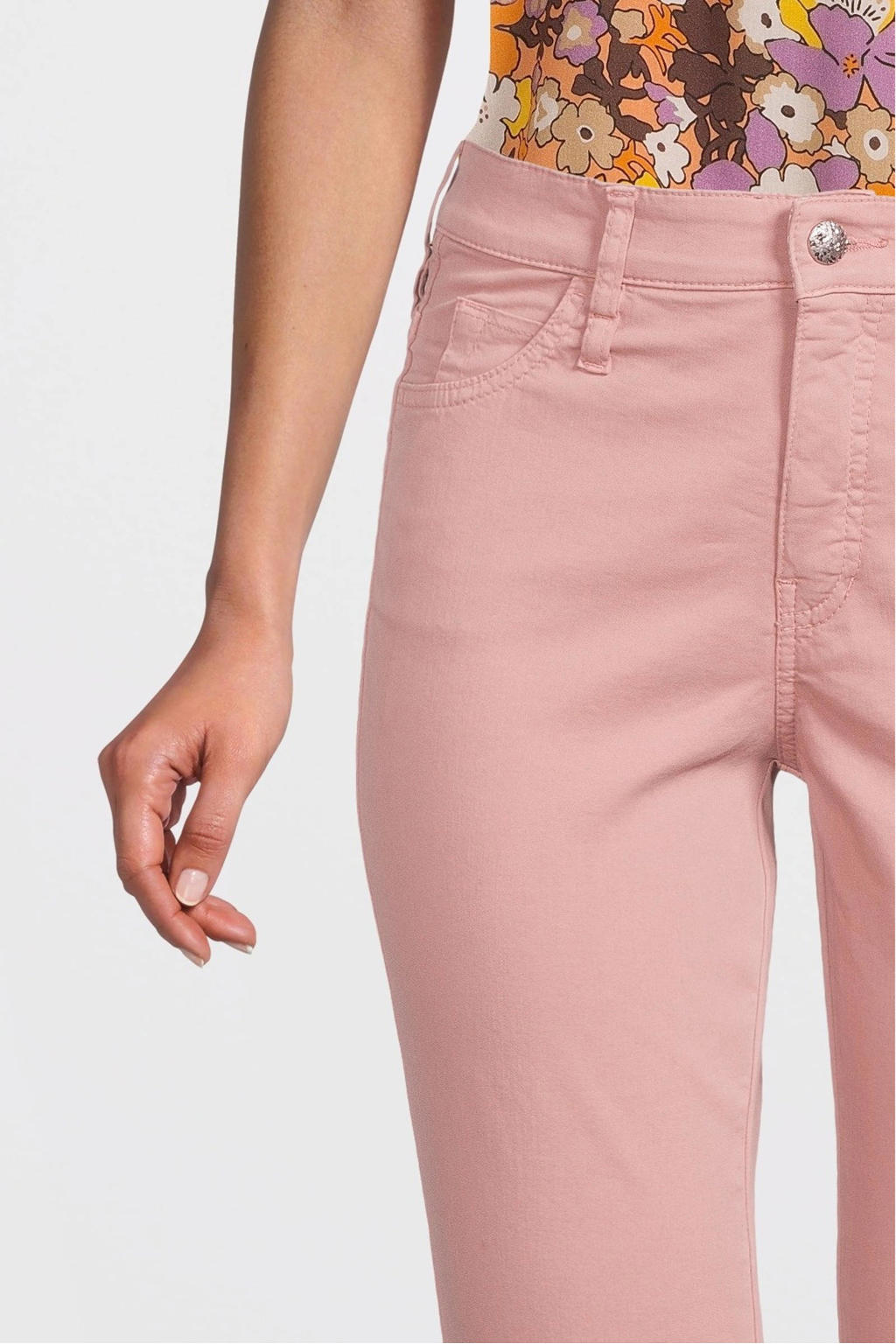 ROSNER cropped high waist skinny broek Audrey met studs oudroze | wehkamp