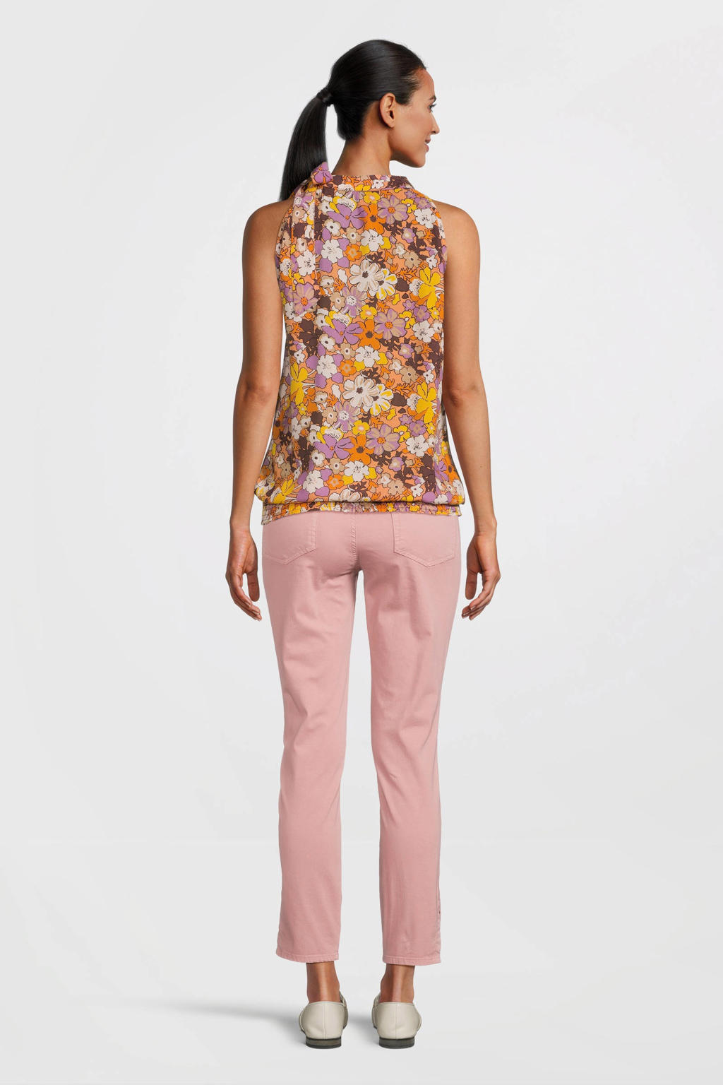 ROSNER cropped high waist skinny broek Audrey met studs oudroze | wehkamp