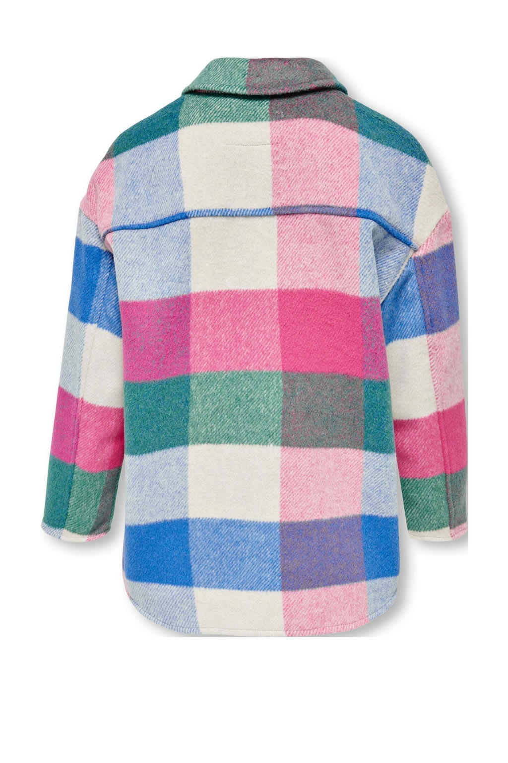 KIDS ONLY GIRL geruite flanellen shacket tussenjas KOGMACI fuchsia ...