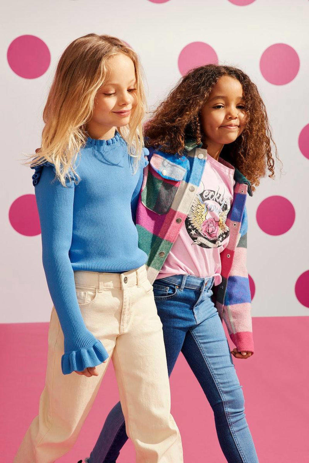 KIDS ONLY GIRL geruite flanellen shacket tussenjas KOGMACI fuchsia ...