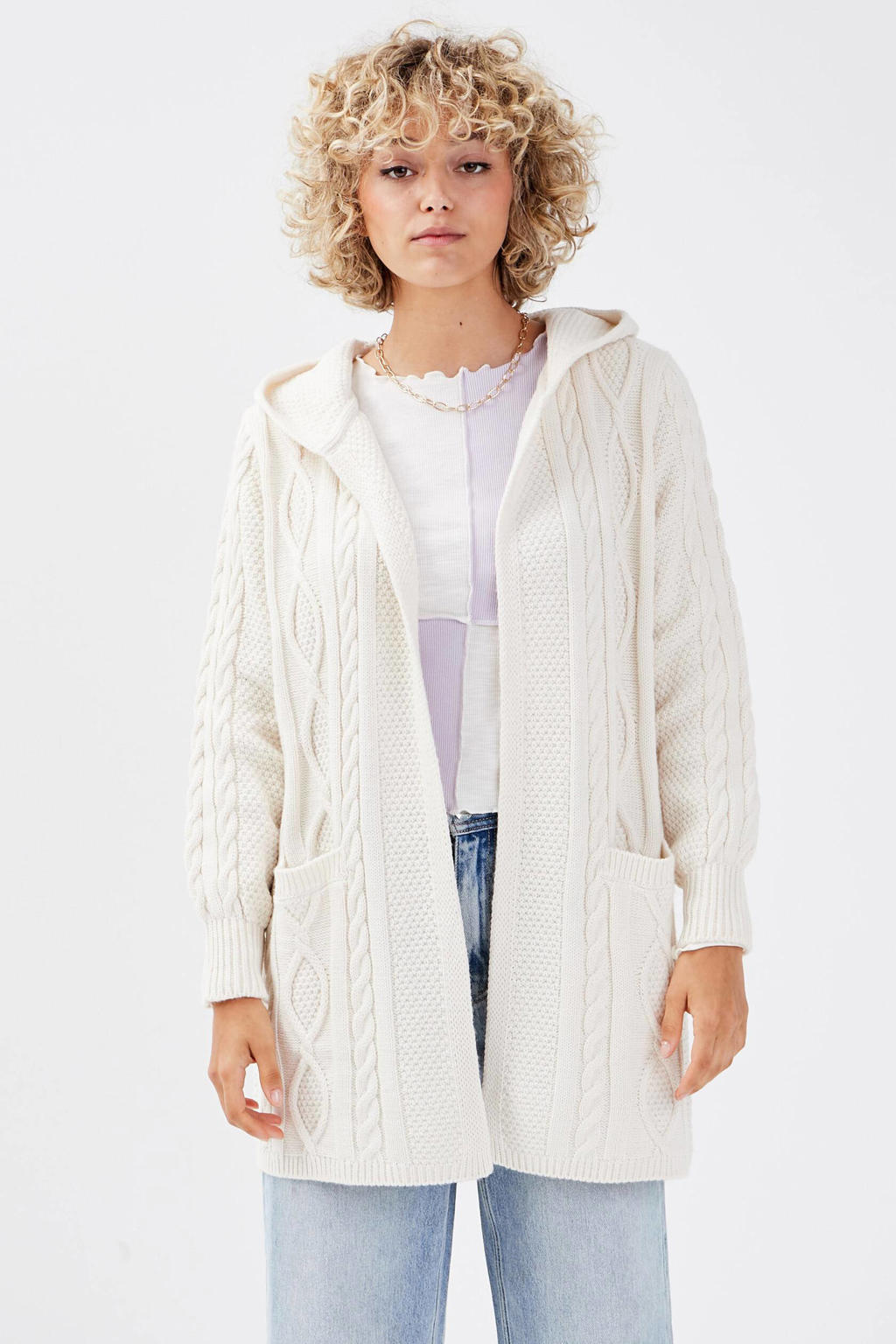 Cache Cache gebreid kabelvest gebroken wit | wehkamp