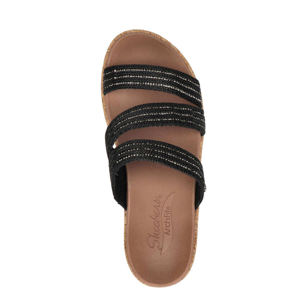 Skechers Beverly slippers met strass zwart | wehkamp